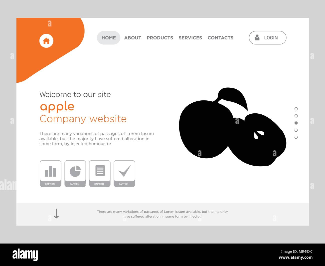 Quality One Page apple Website Template Vector Eps, Modern Web Design ...