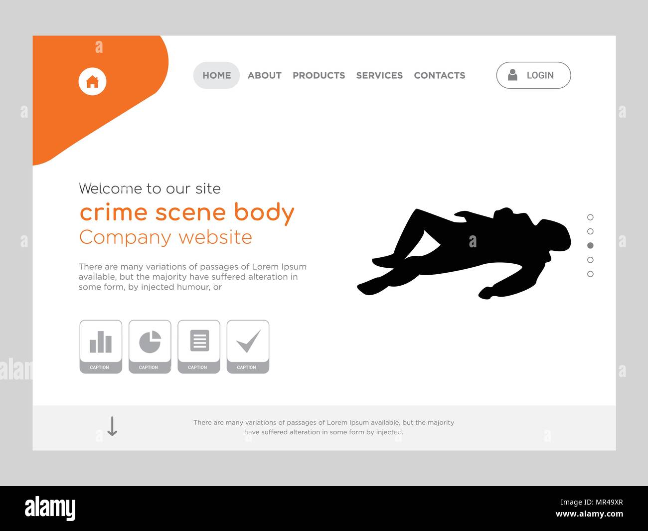 Quality One Page crime scene body Website Template Vector Eps, Modern ...