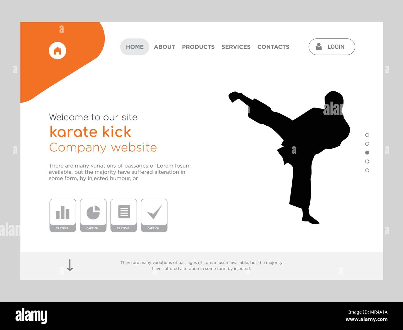 Quality One Page karate kick Website Template Vector Eps, Modern Web ...