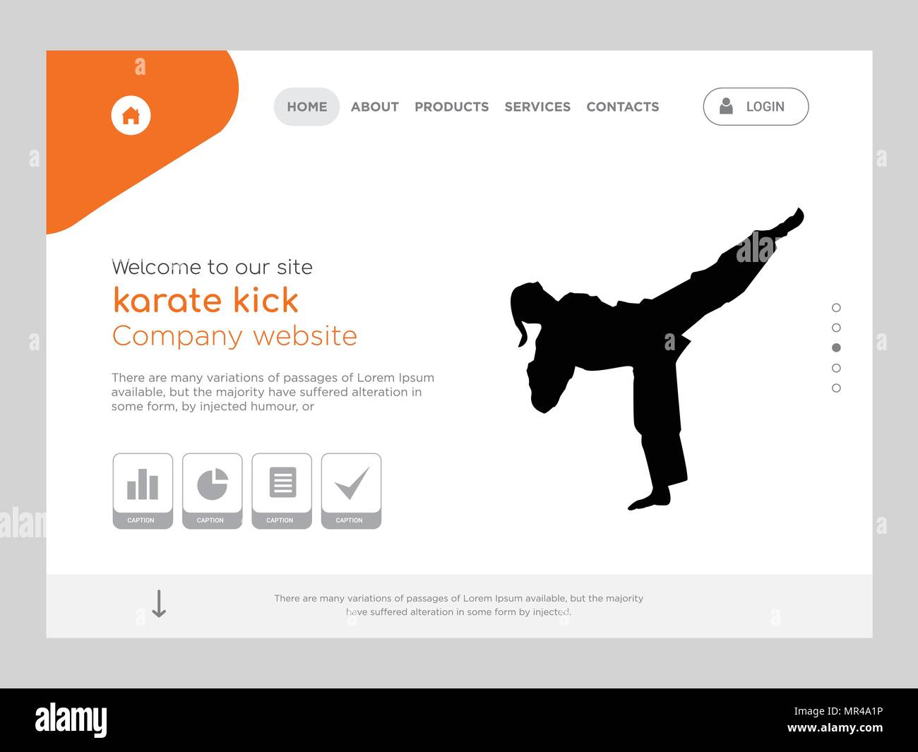 Quality One Page karate kick Website Template Vector Eps, Modern Web ...