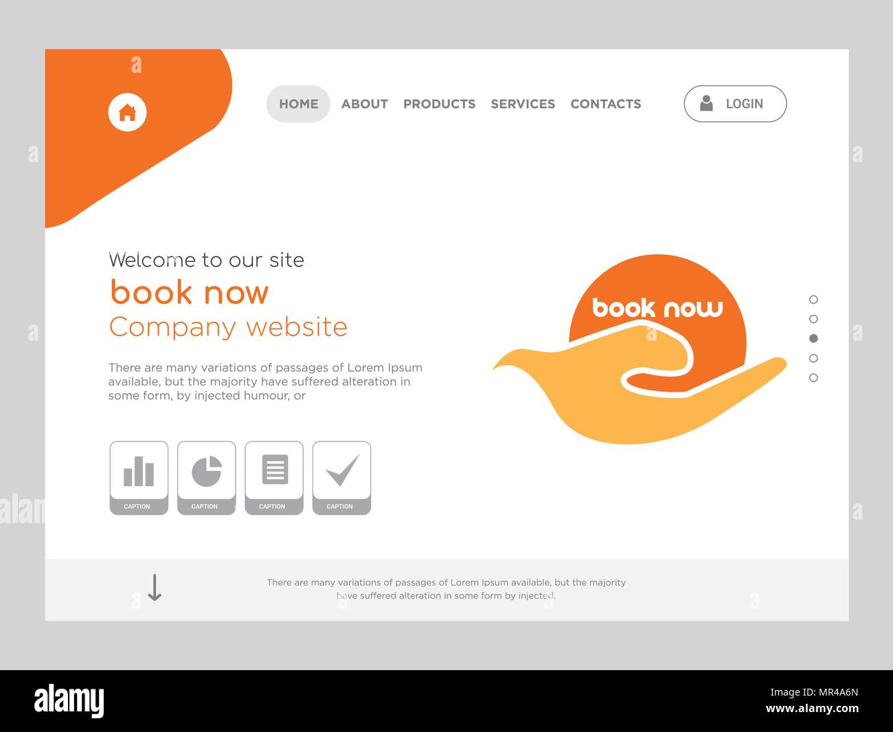 Quality One Page book now Website Template Vector Eps, Modern Web ...