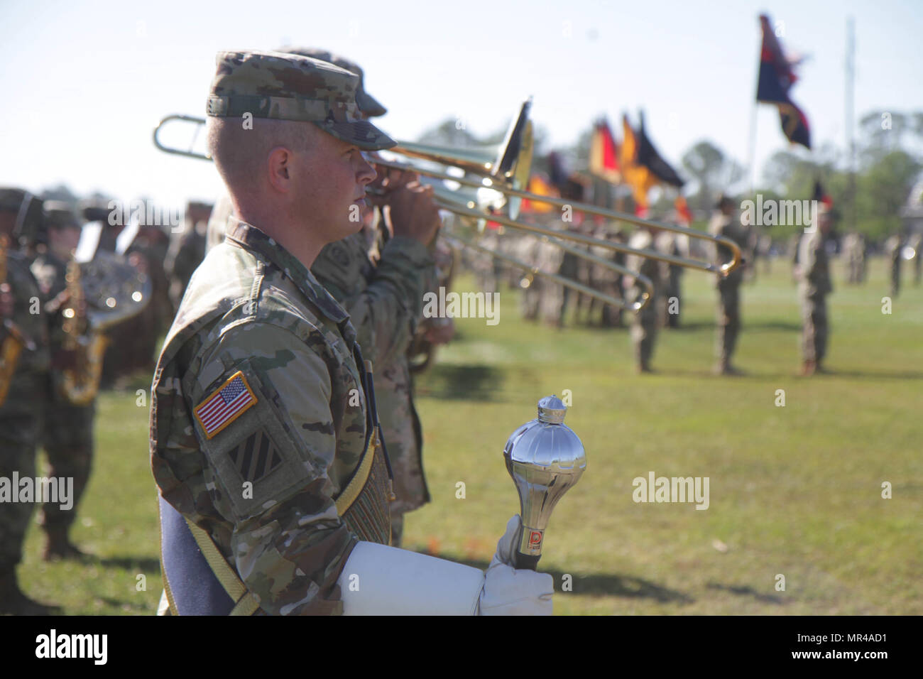 Staff Sgt. James Davis, drum major of the 3rd Infantry Division Band ...