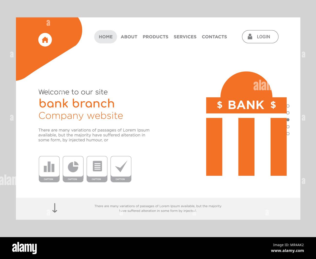 Quality One Page bank branch Website Template Vector Eps, Modern Web ...