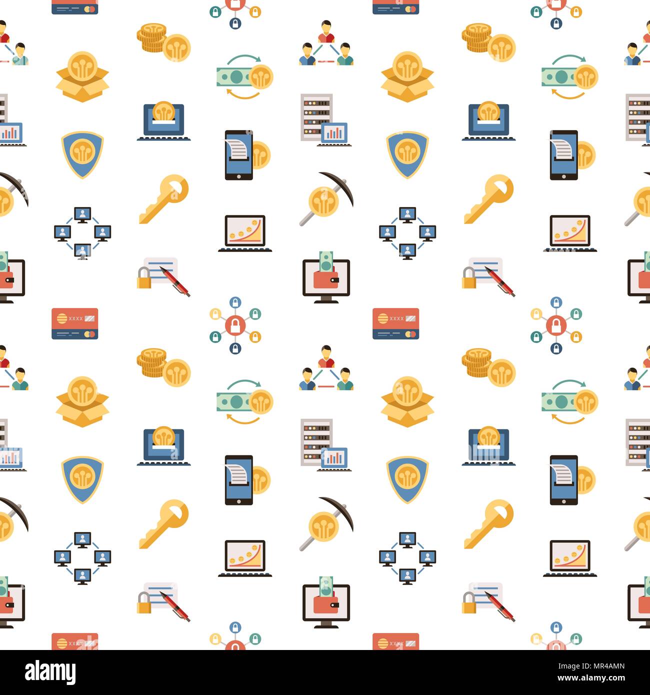 Digital vector line icons set blockchain pack illustration with elements for cryptocurrency ...