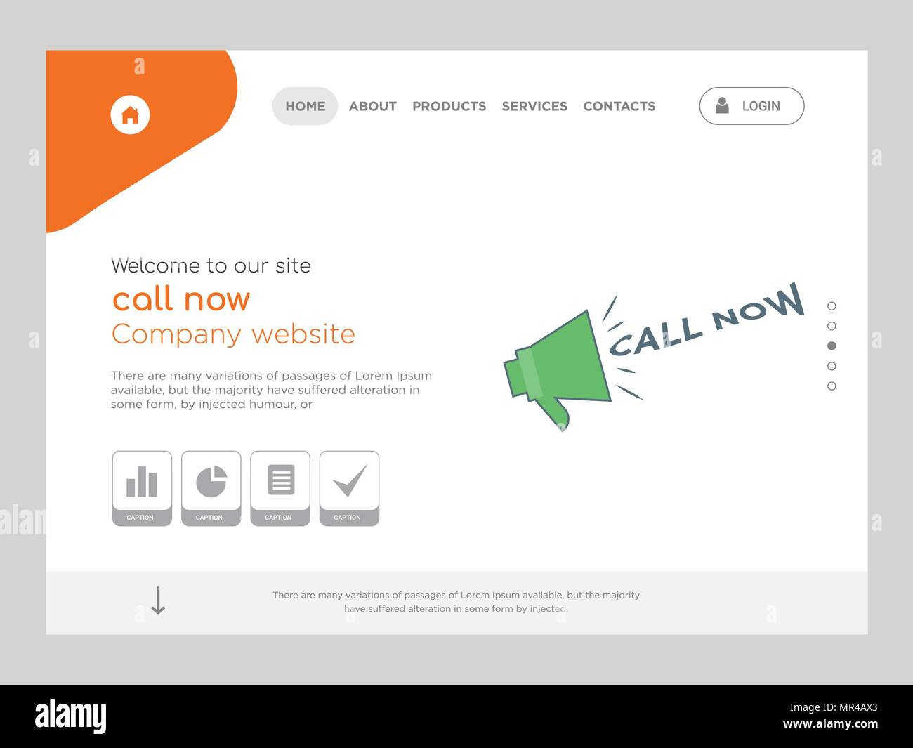 Quality One Page call now Website Template Vector Eps, Modern Web ...