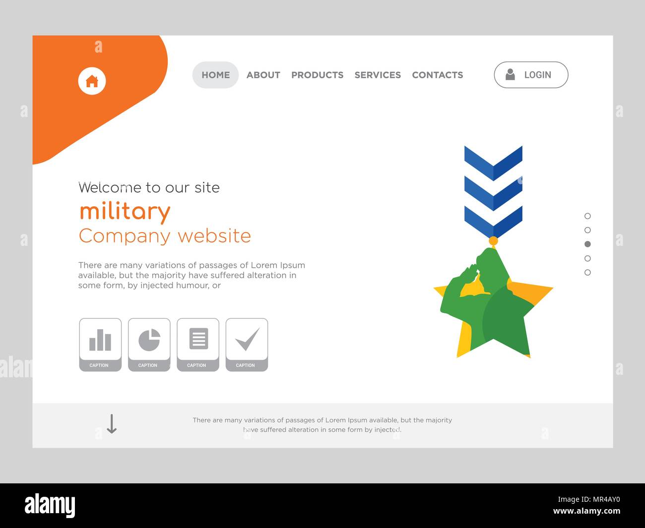 Quality One Page military Website Template Vector Eps, Modern Web ...