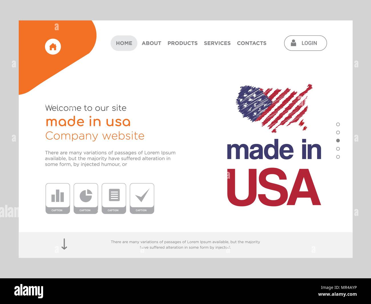 Quality One Page made in usa Website Template Vector Eps, Modern Web ...