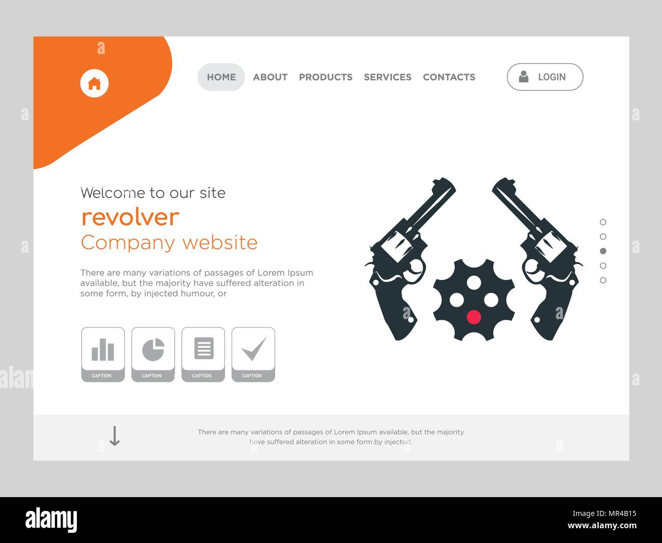 Quality One Page revolver Website Template Vector Eps, Modern Web ...
