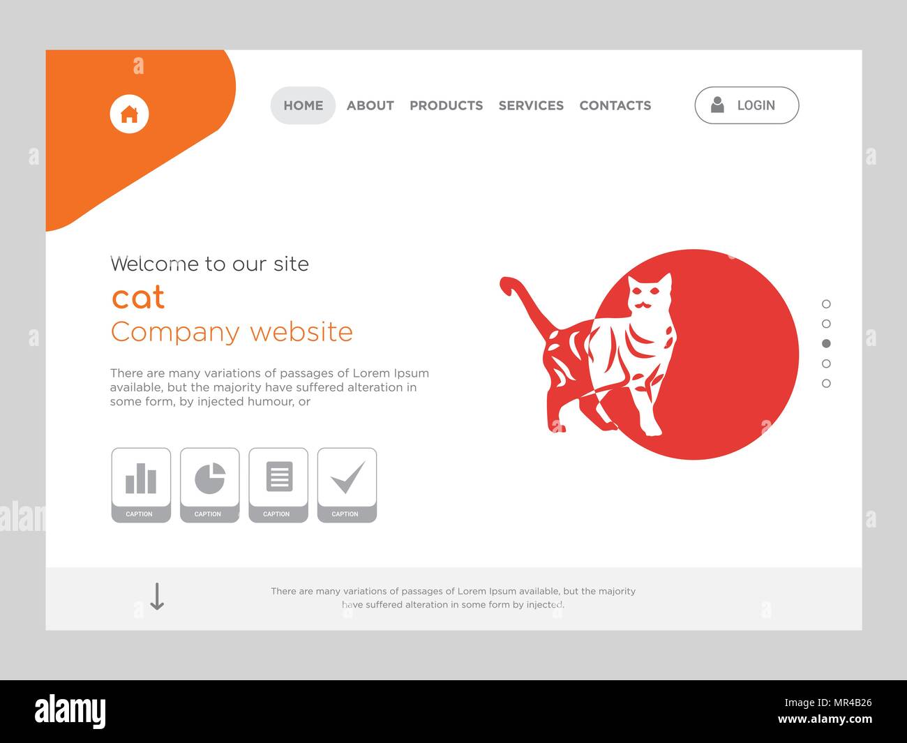 Quality One Page cat Website Template Vector Eps, Modern Web Design ...