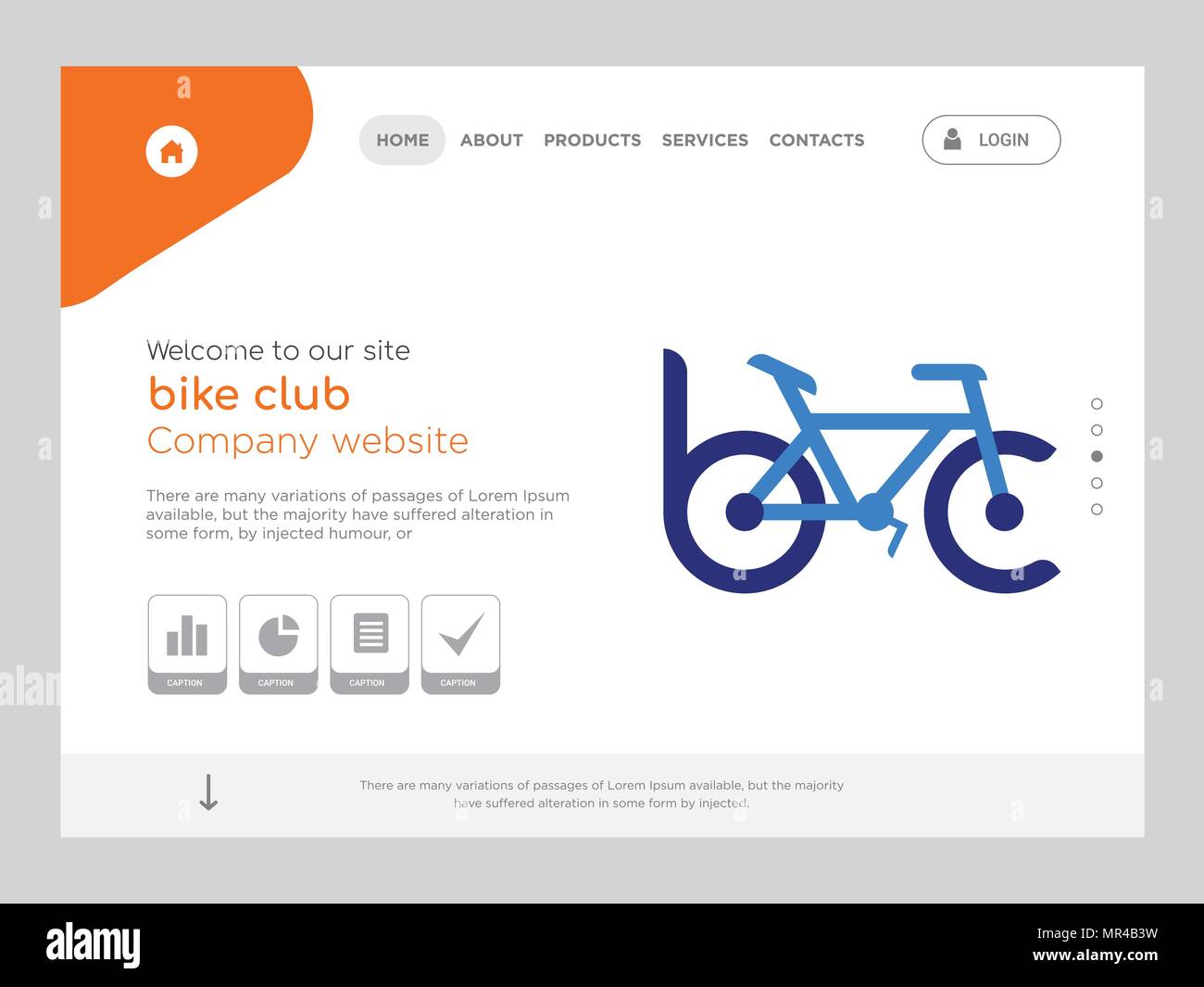 Quality One Page bike club Website Template Vector Eps, Modern Web ...