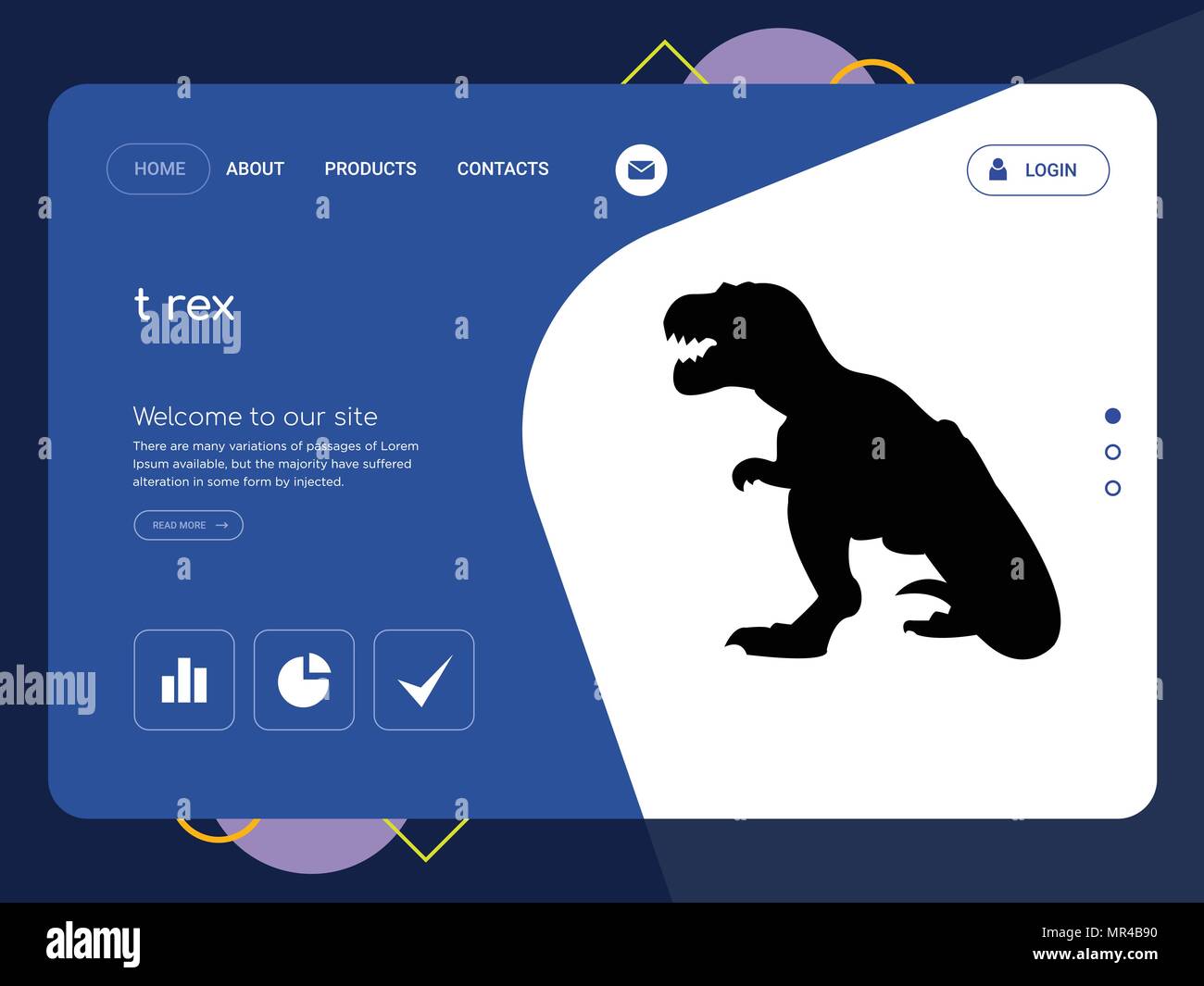 Quality One Page t rex Website Template Vector Eps, Modern Web Design ...