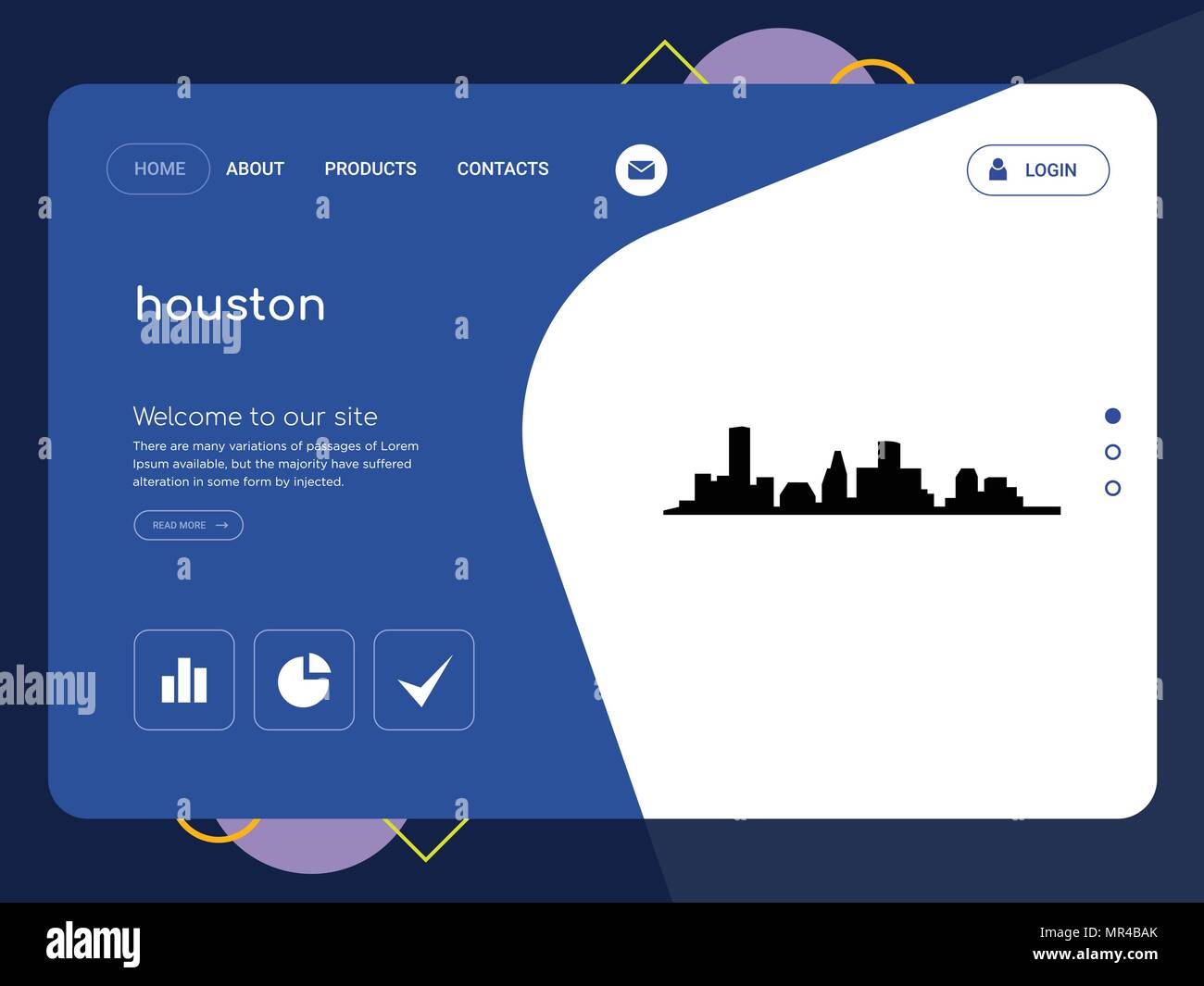Quality One Page houston Website Template Vector Eps, Modern Web Design ...