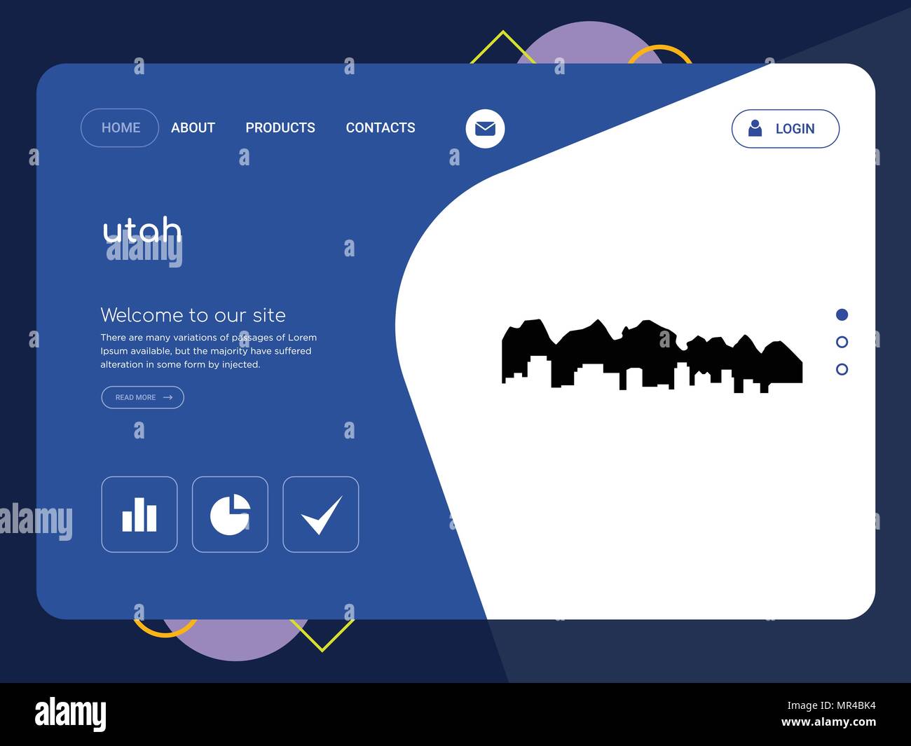 Quality One Page utah Website Template Vector Eps, Modern Web Design ...