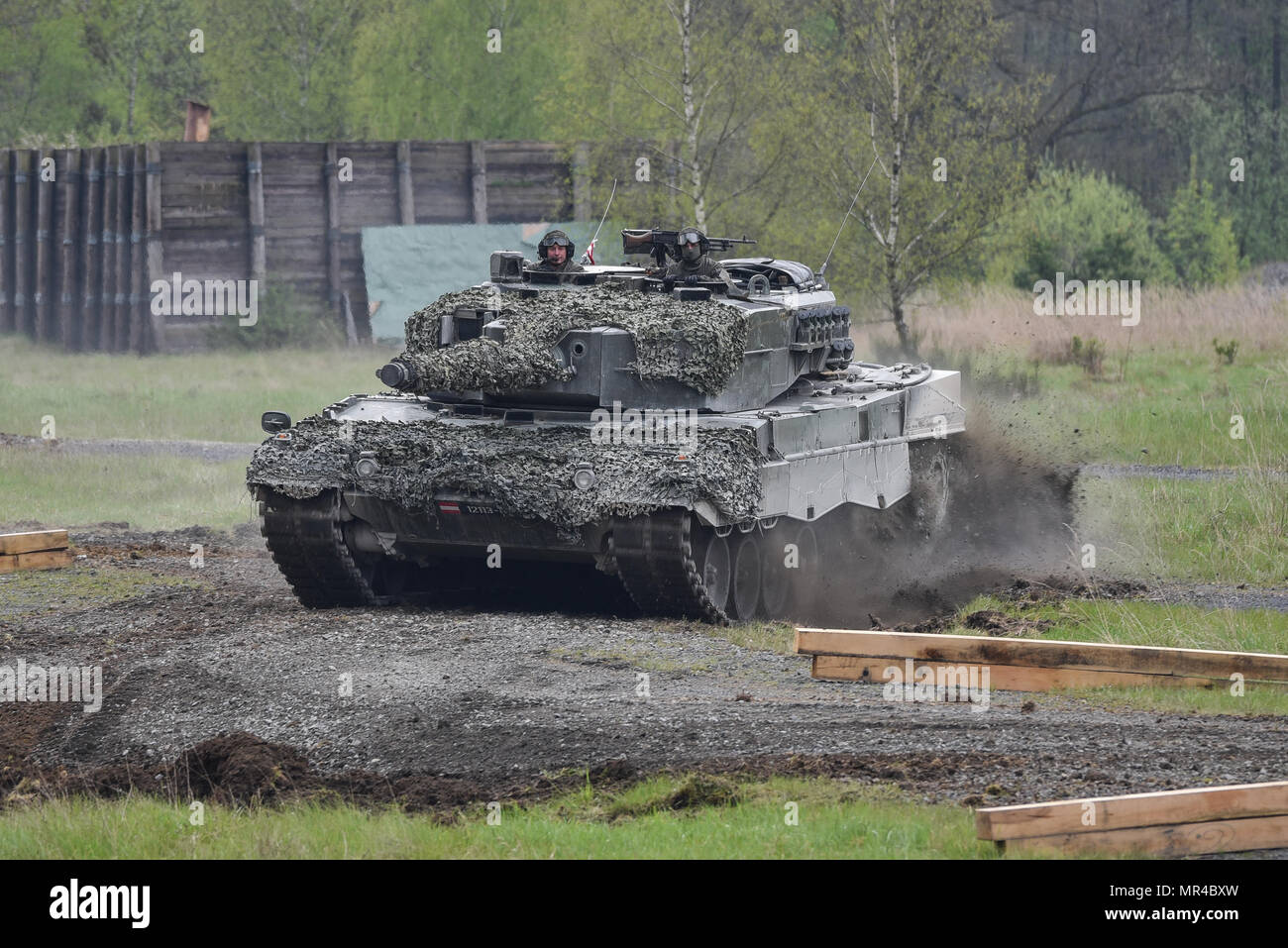 During the Strong Europe Tank Challenge, Austrian Leopard 2A4 tanks ...
