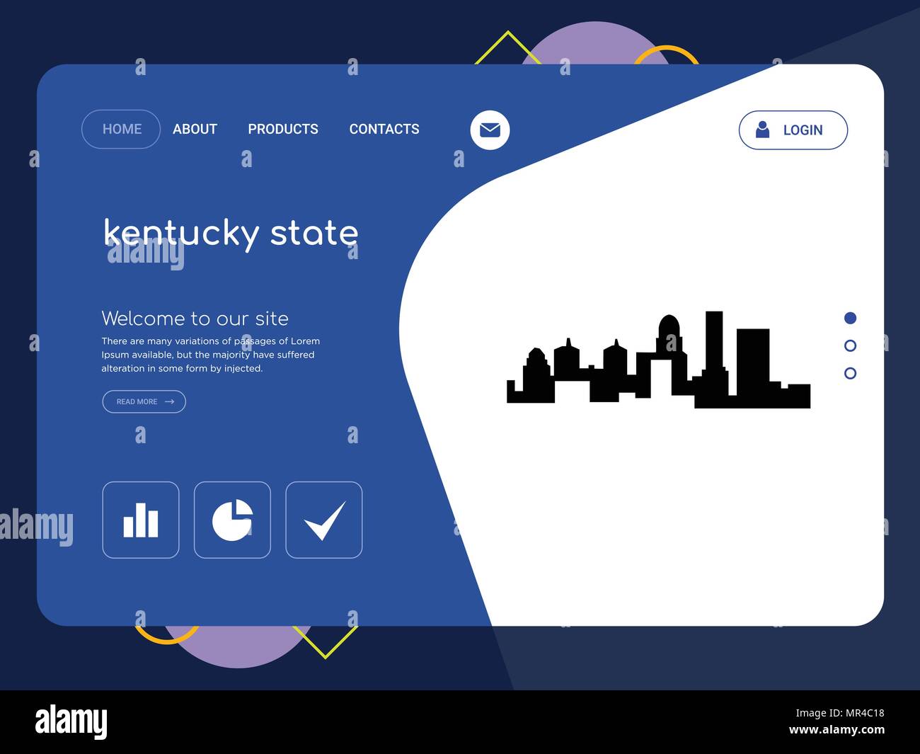 Quality One Page kentucky state Website Template Vector Eps, Modern Web ...