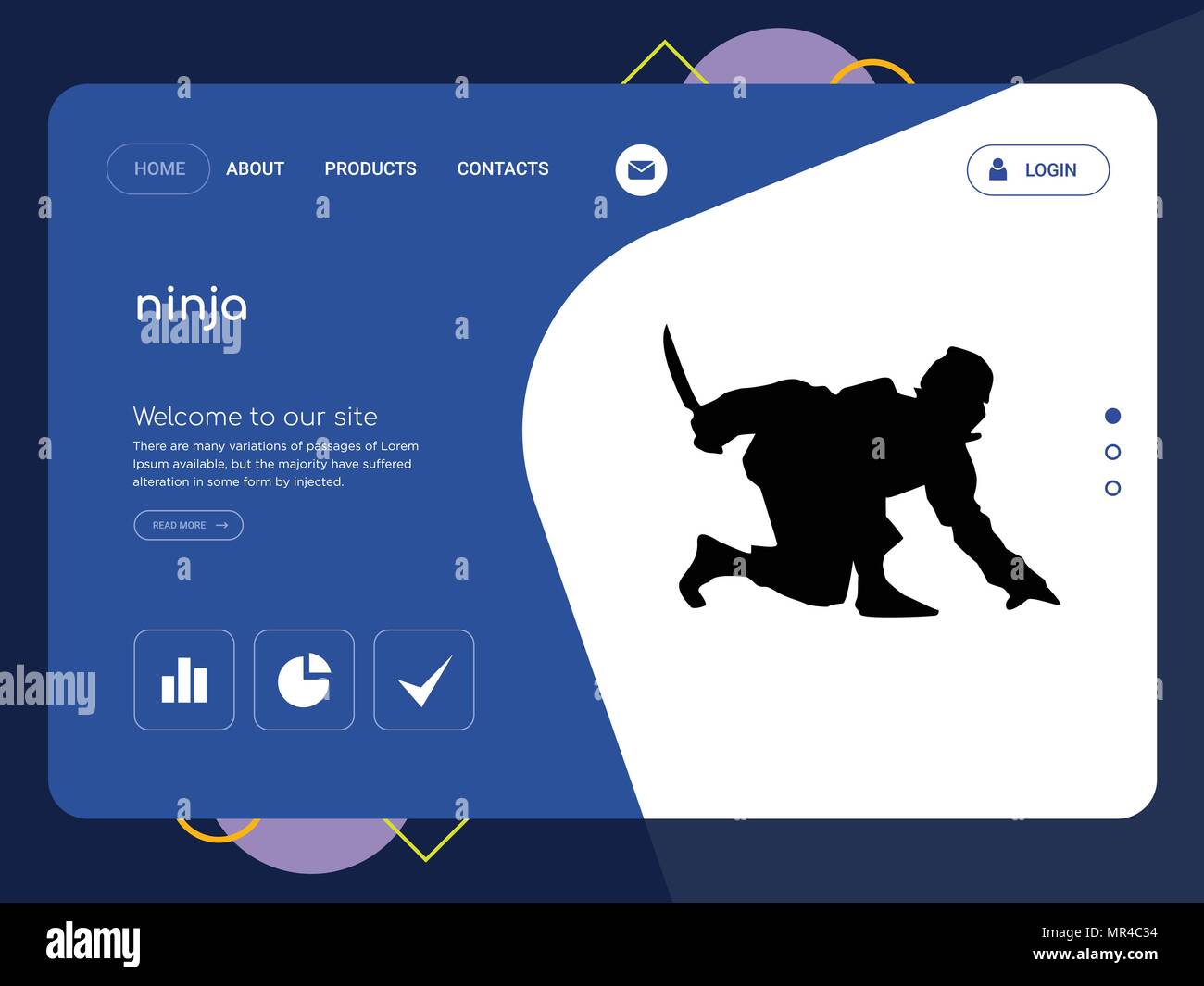 Quality One Page ninja Website Template Vector Eps, Modern Web Design ...