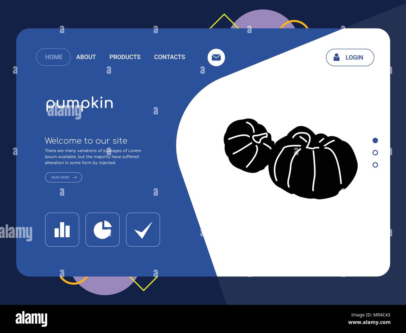 Quality One Page pumpkin Website Template Vector Eps, Modern Web Design ...