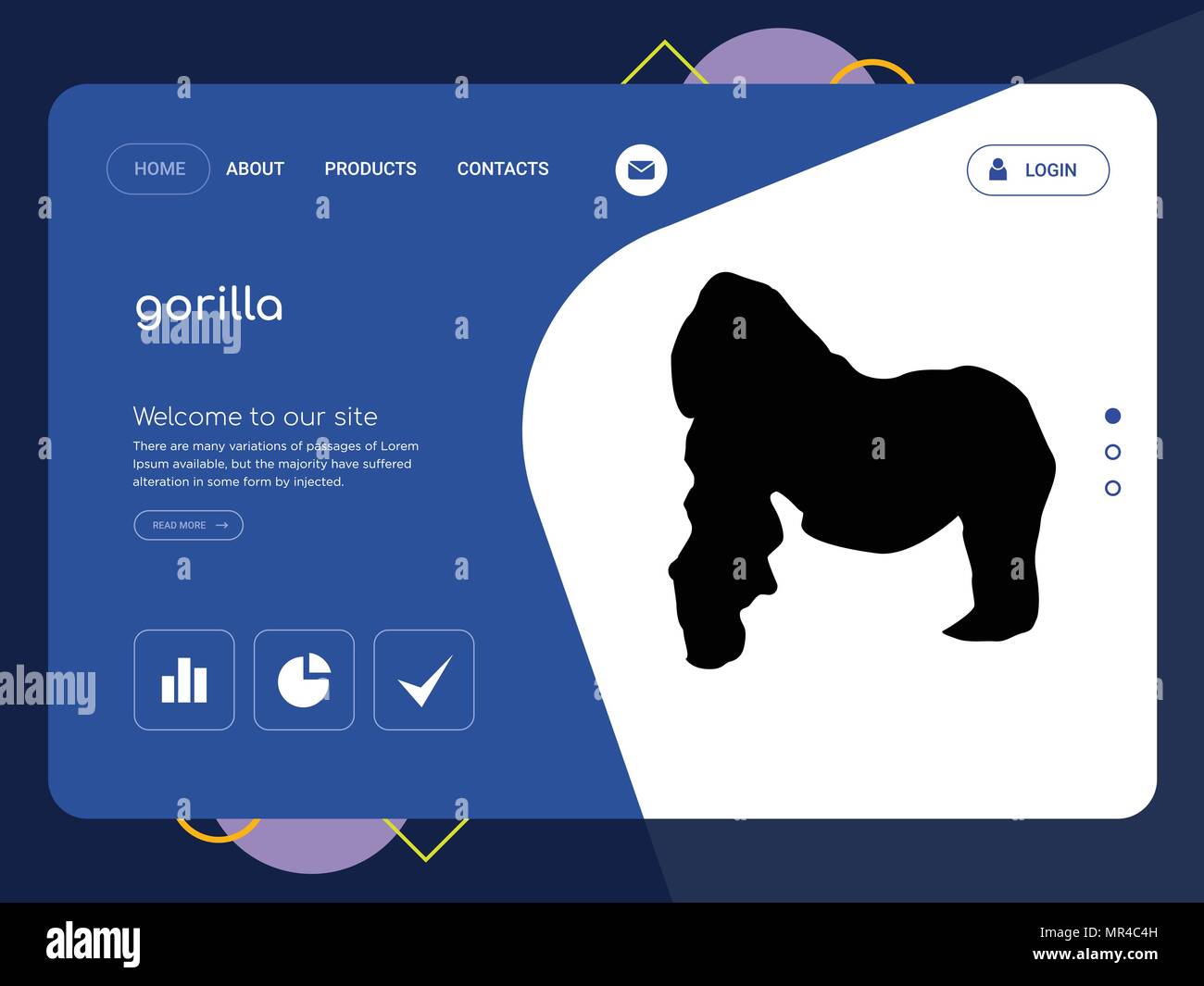 Quality One Page gorilla Website Template Vector Eps, Modern Web Design ...