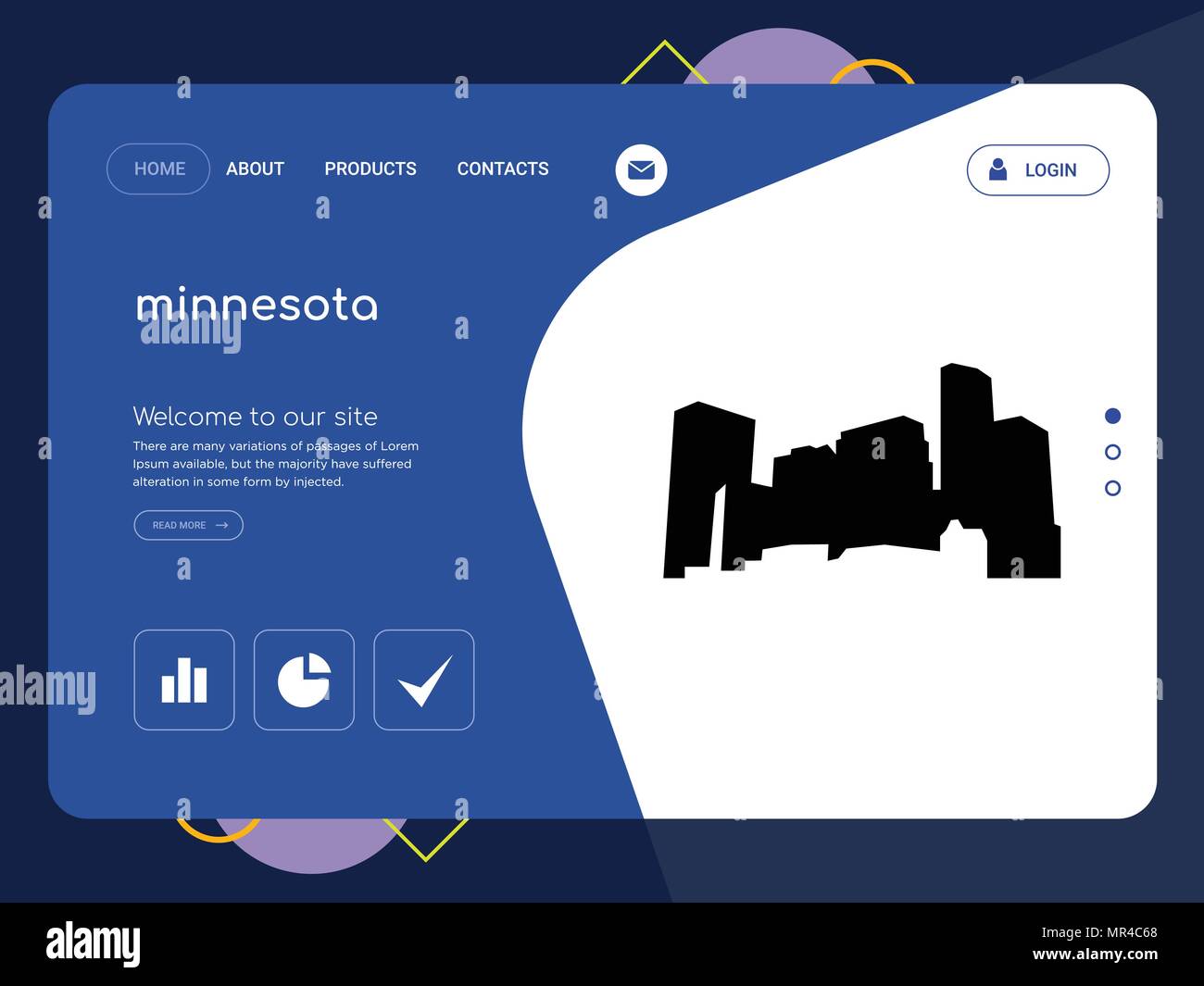 Quality One Page minnesota Website Template Vector Eps, Modern Web ...