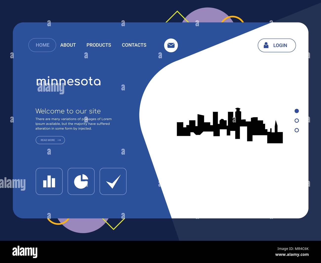 Quality One Page minnesota Website Template Vector Eps, Modern Web ...