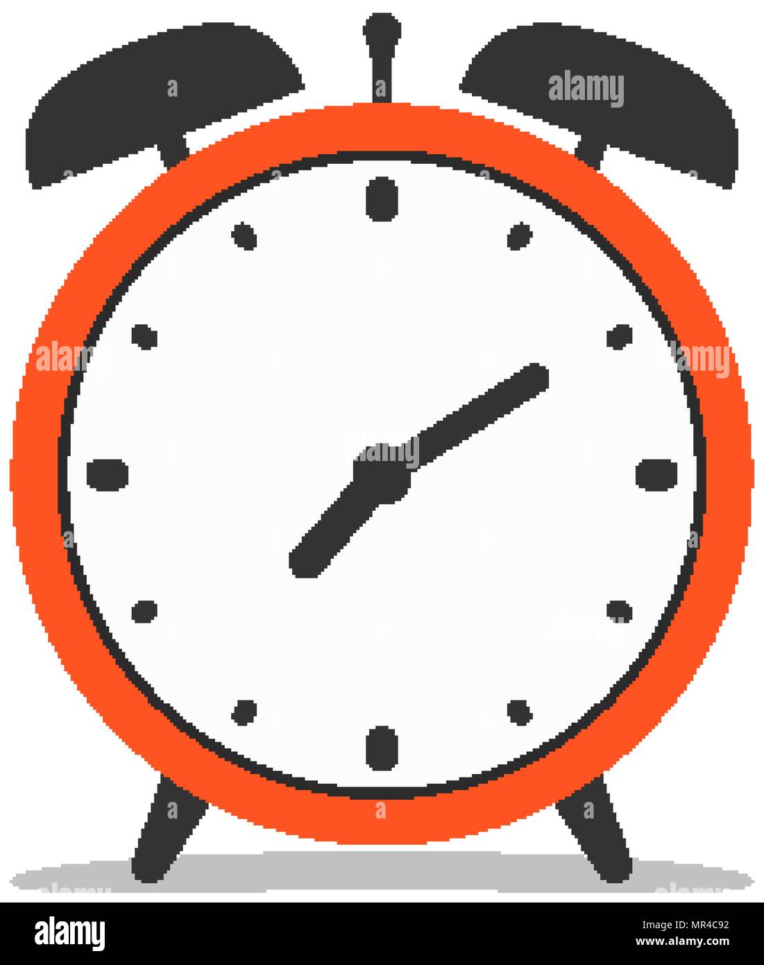 Red mechanical clock. Retro time meter device illustration Stock Vector ...