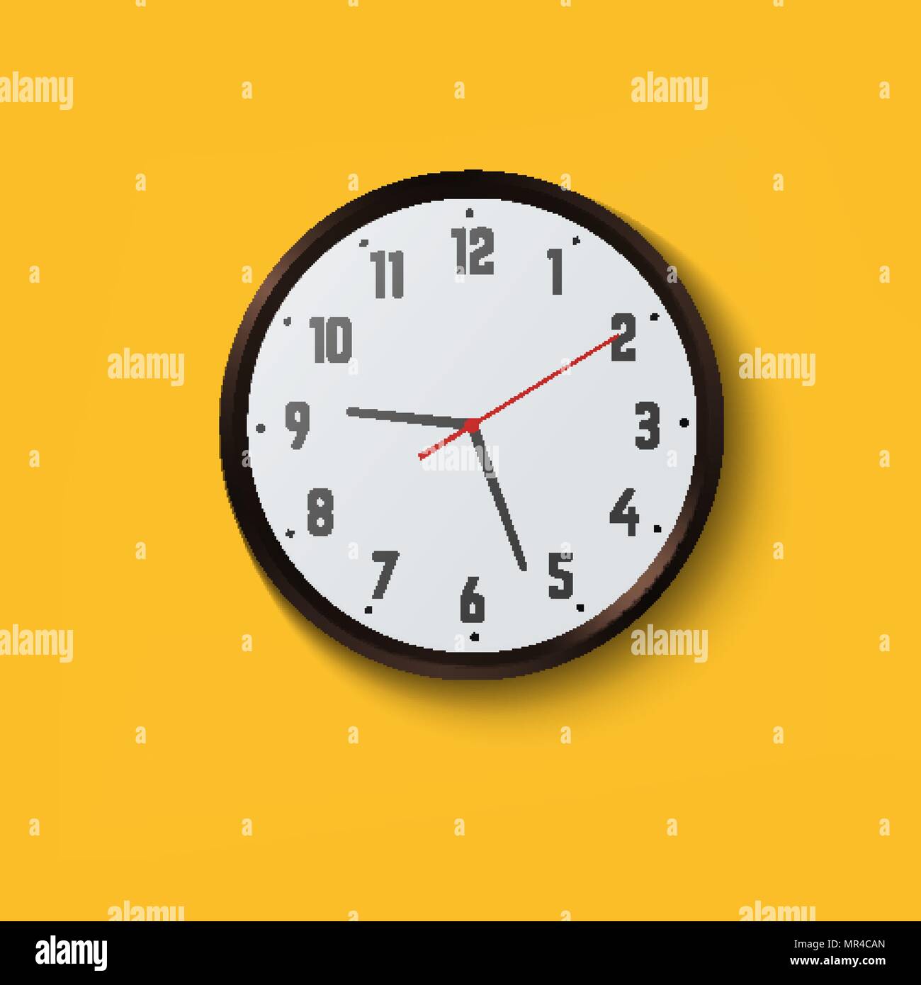 Wall clock on yellow background. Bright time design Stock Vector Image ...