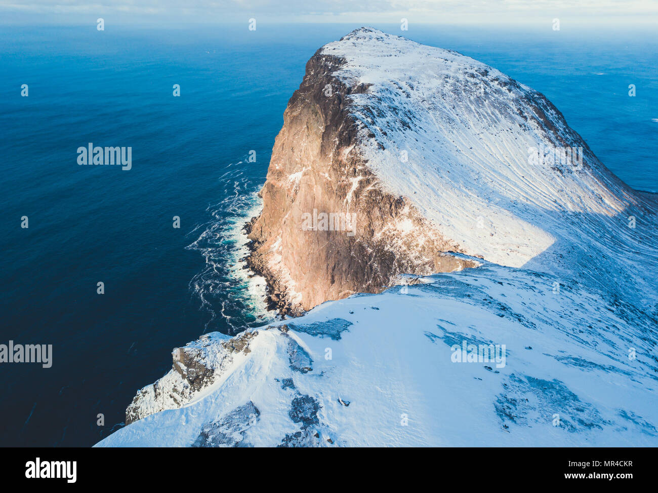 Norwegian winter sunny mountain landscape blue sky view with mountains ...