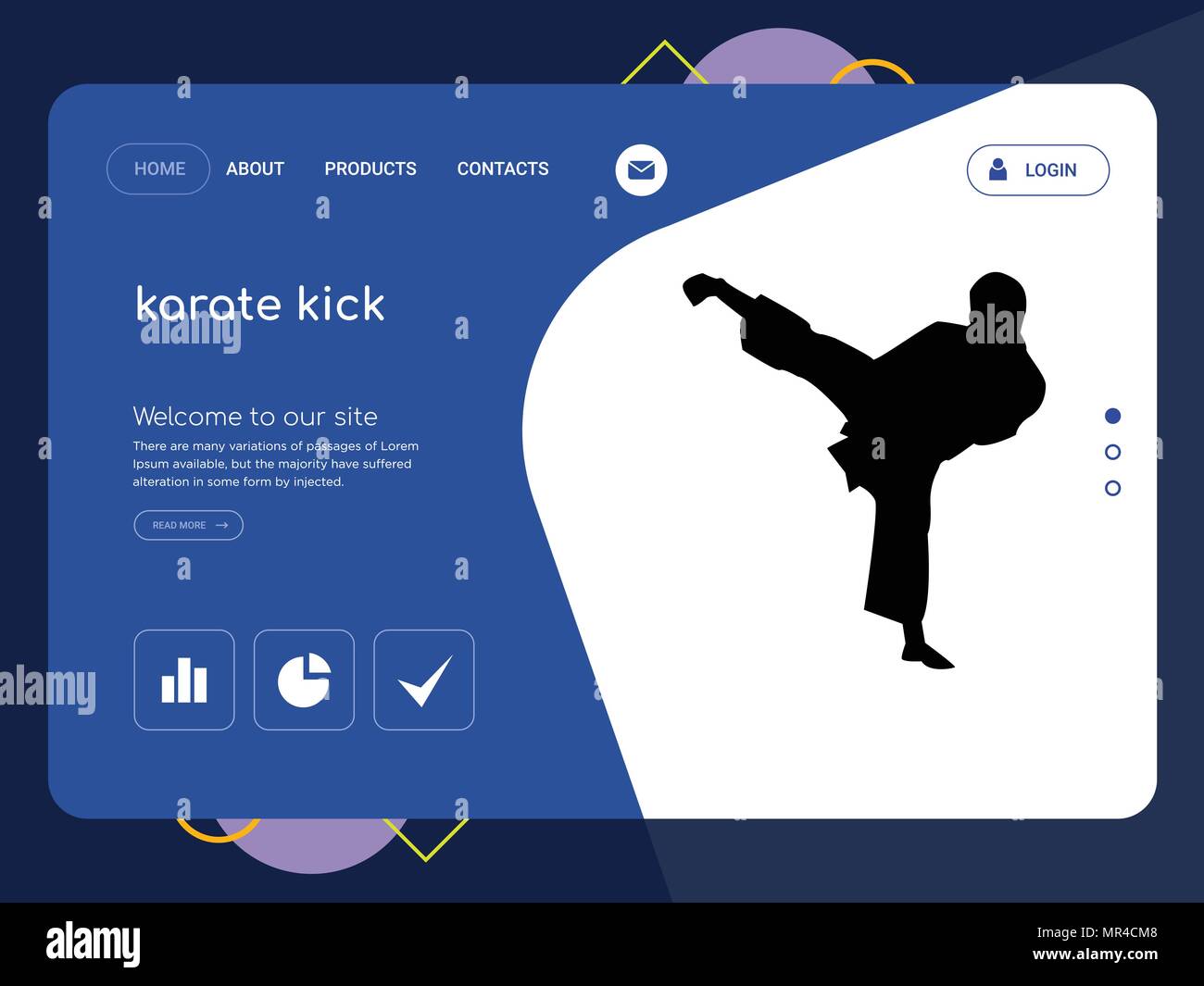 Quality One Page karate kick Website Template Vector Eps, Modern Web ...