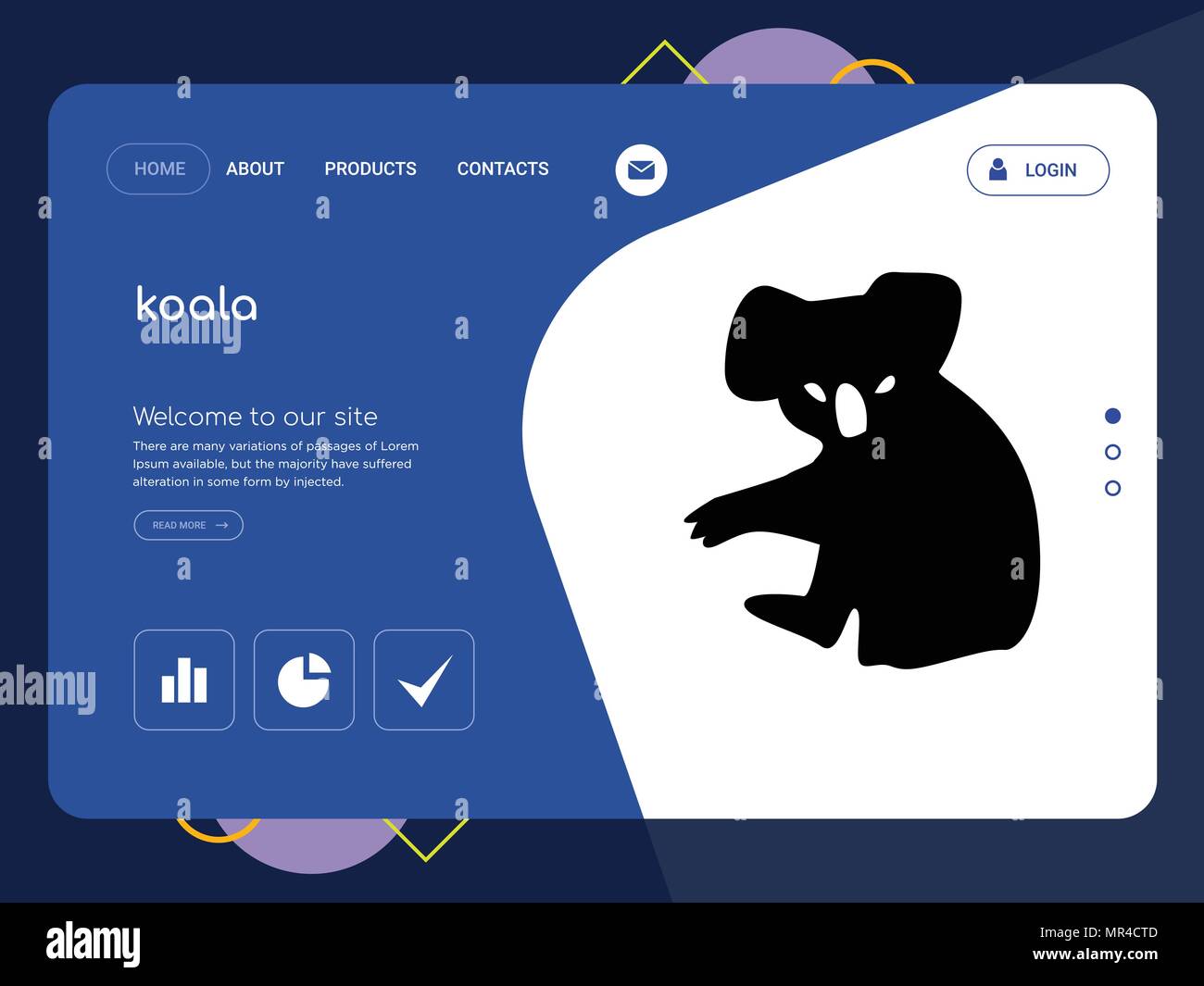 Quality One Page koala Website Template Vector Eps, Modern Web Design ...