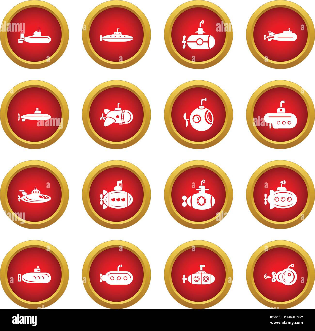 Submarine icons set, simple style Stock Vector Image & Art - Alamy