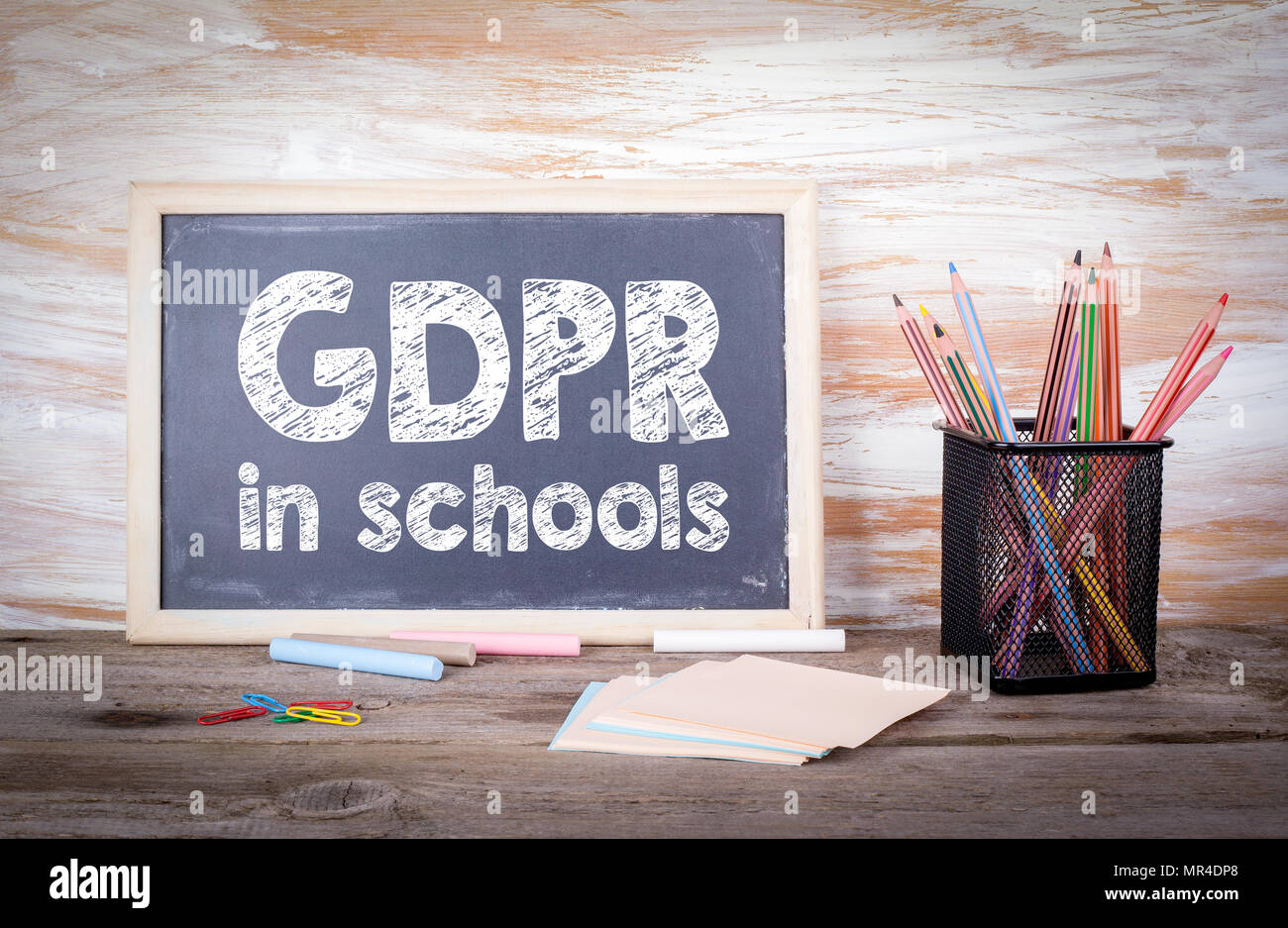 GDPR in schools. General Data Protection Regulation Concept. Chalk ...