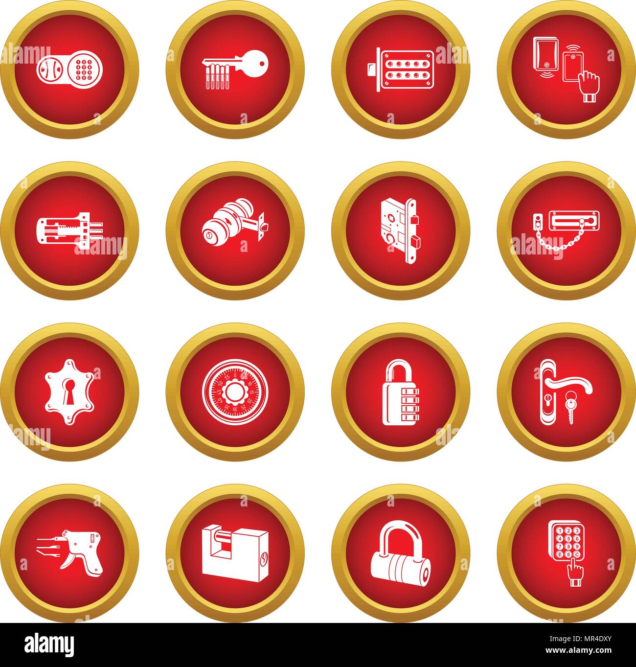 Lock door types icons set, simple style Stock Vector Image & Art - Alamy