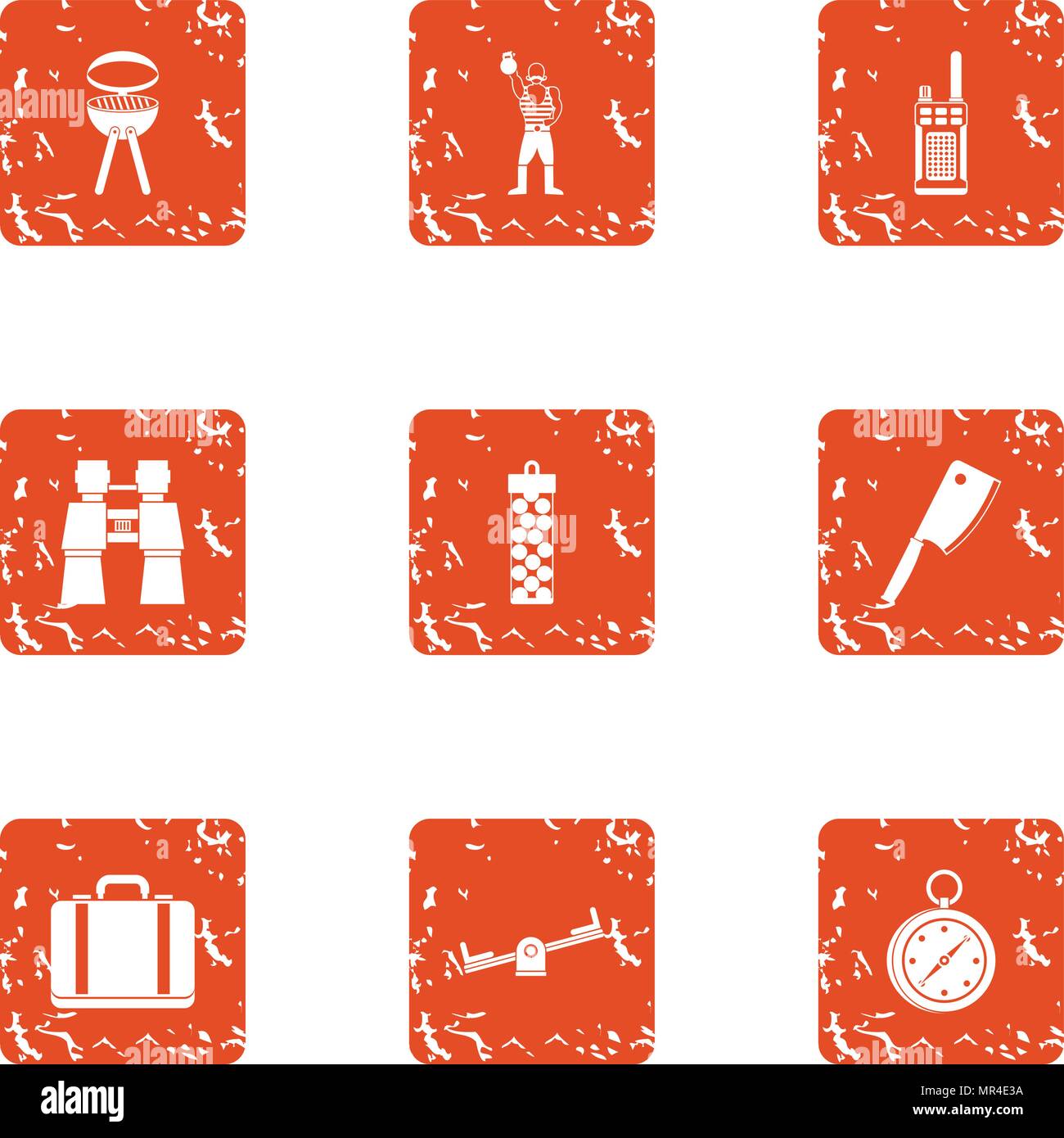 Repose icons set, grunge style Stock Vector Image & Art - Alamy