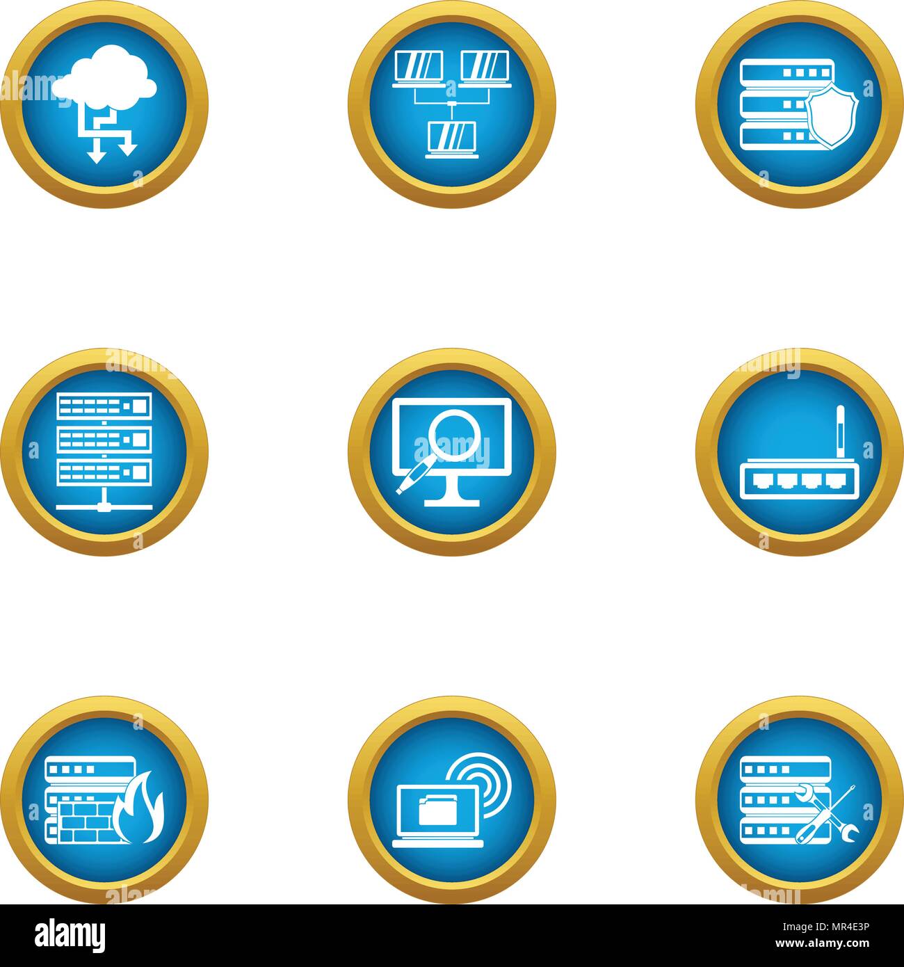 Expensive data icons set, flat style Stock Vector Image & Art - Alamy