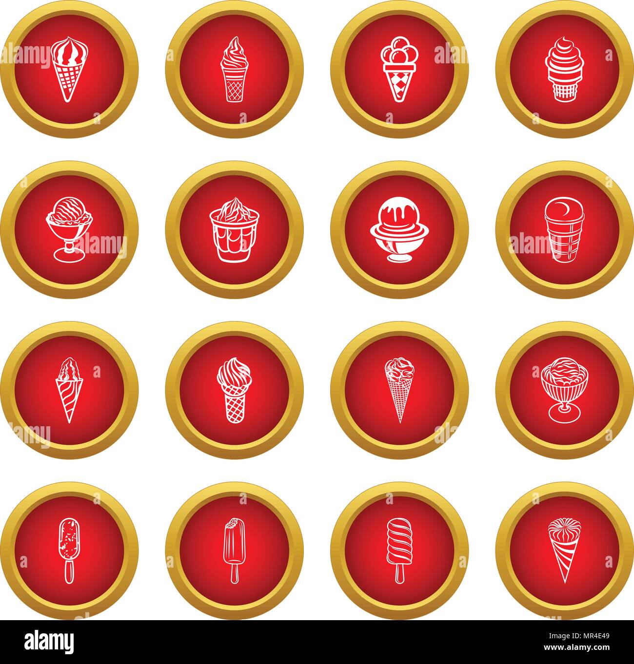 Ice cream icons set, simple style Stock Vector Image & Art - Alamy