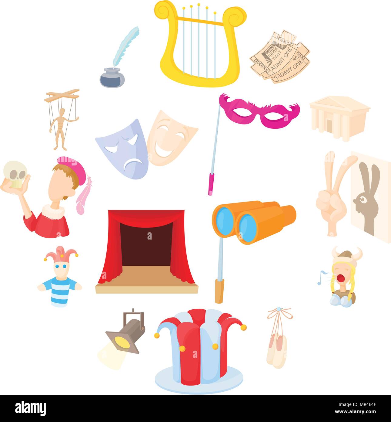 Theatre Icons set, cartoon style Stock Vector Image & Art - Alamy
