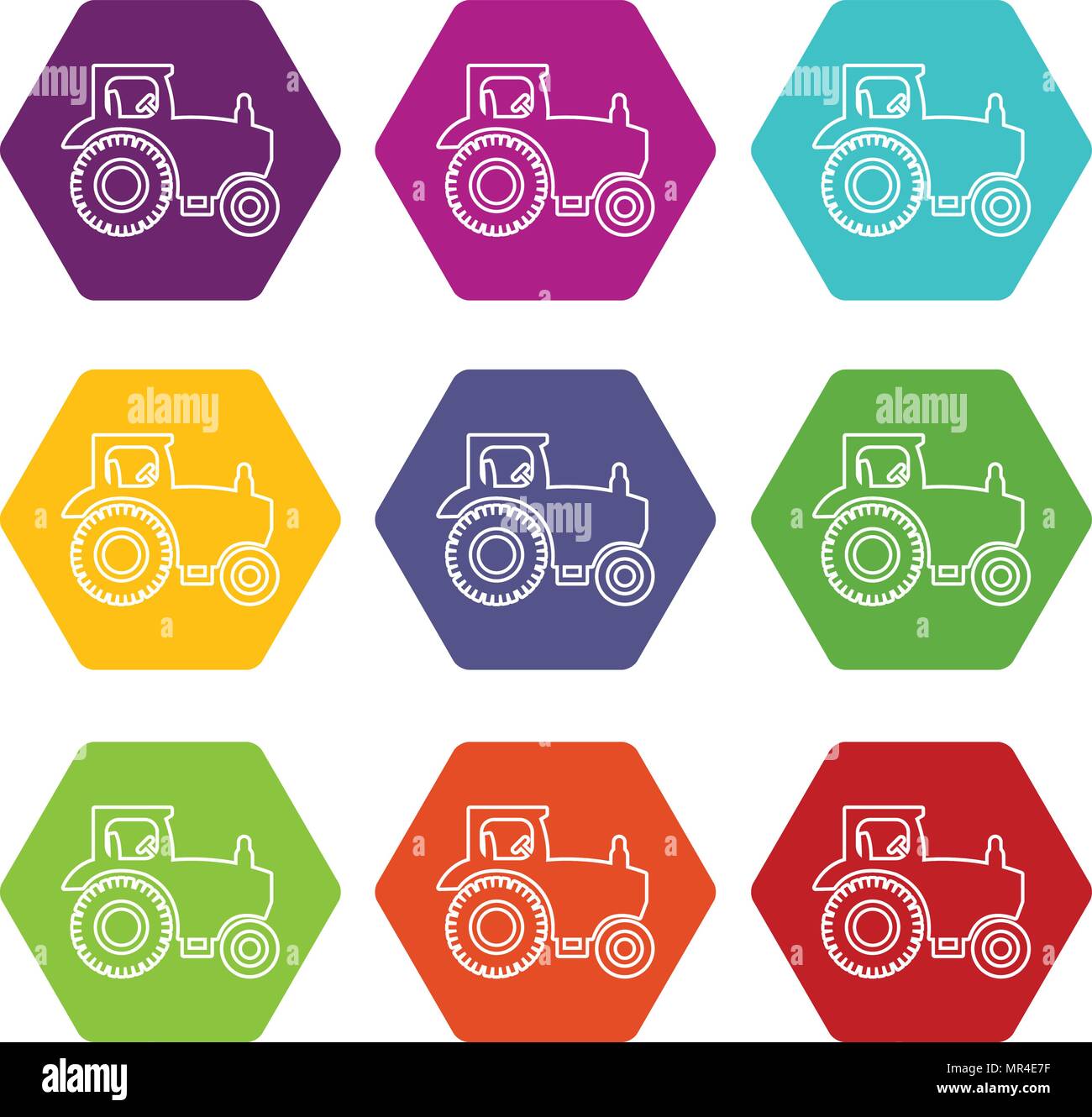 Tractor icons set 9 vector Stock Vector Image & Art - Alamy
