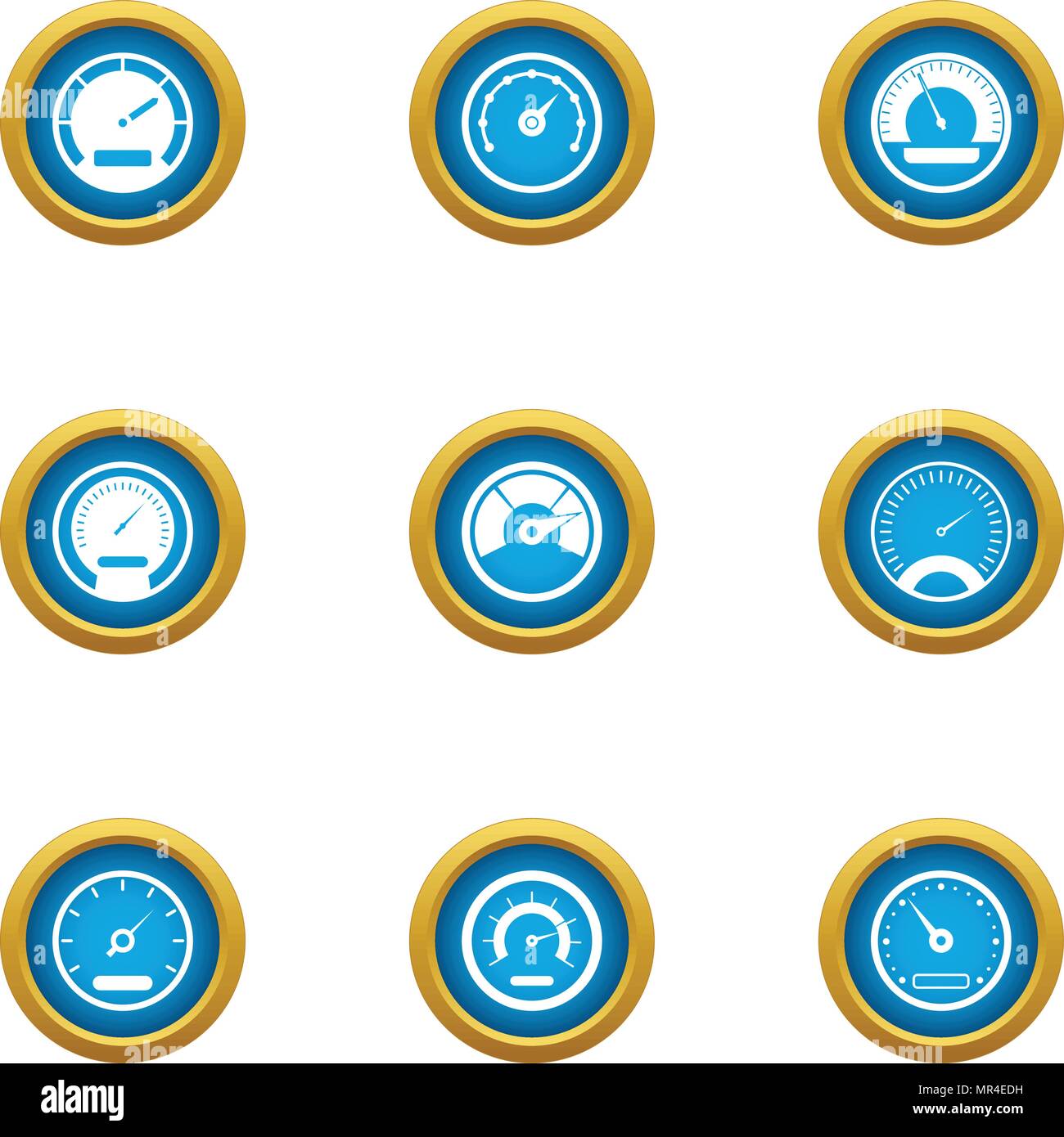 Speed icons set, flat style Stock Vector Image & Art - Alamy