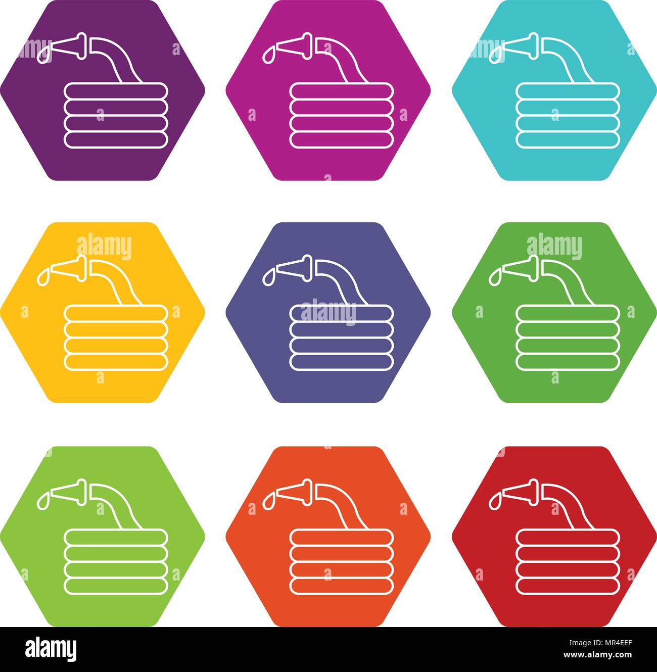 Water hose icons set 9 vector Stock Vector Image & Art - Alamy