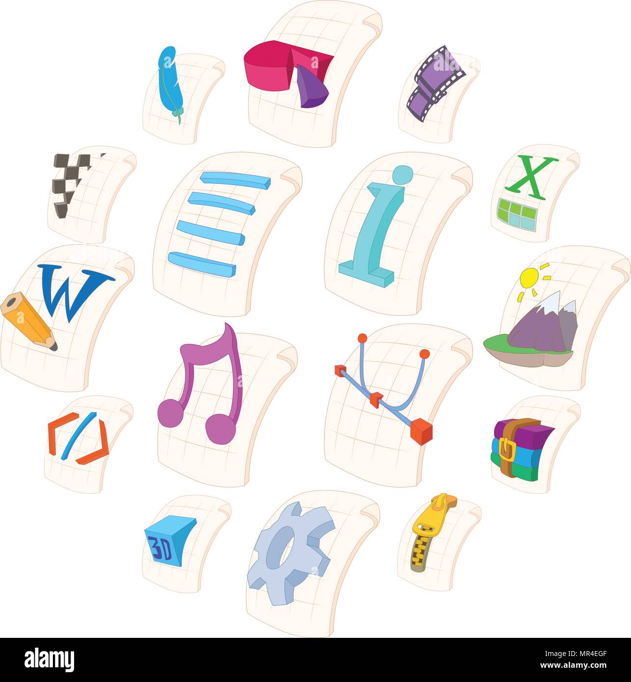 File Type Icons set, cartoon style Stock Vector Image & Art - Alamy