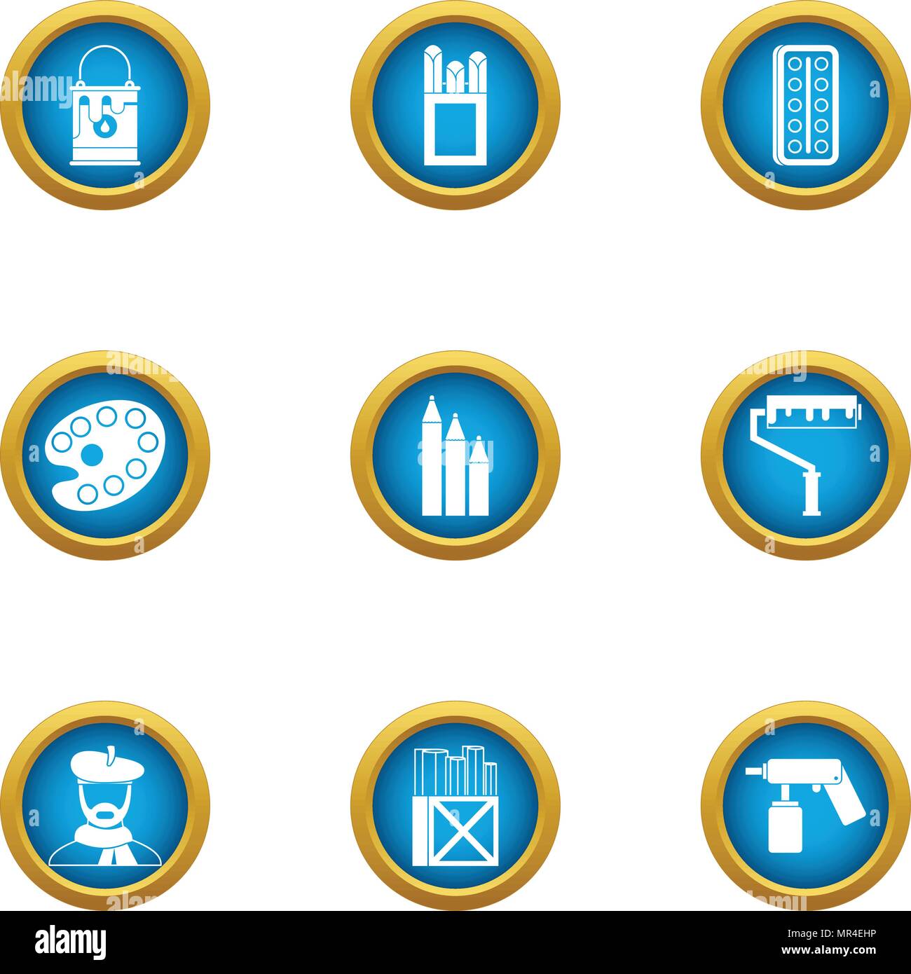 Applied art icons set, flat style Stock Vector Image & Art - Alamy