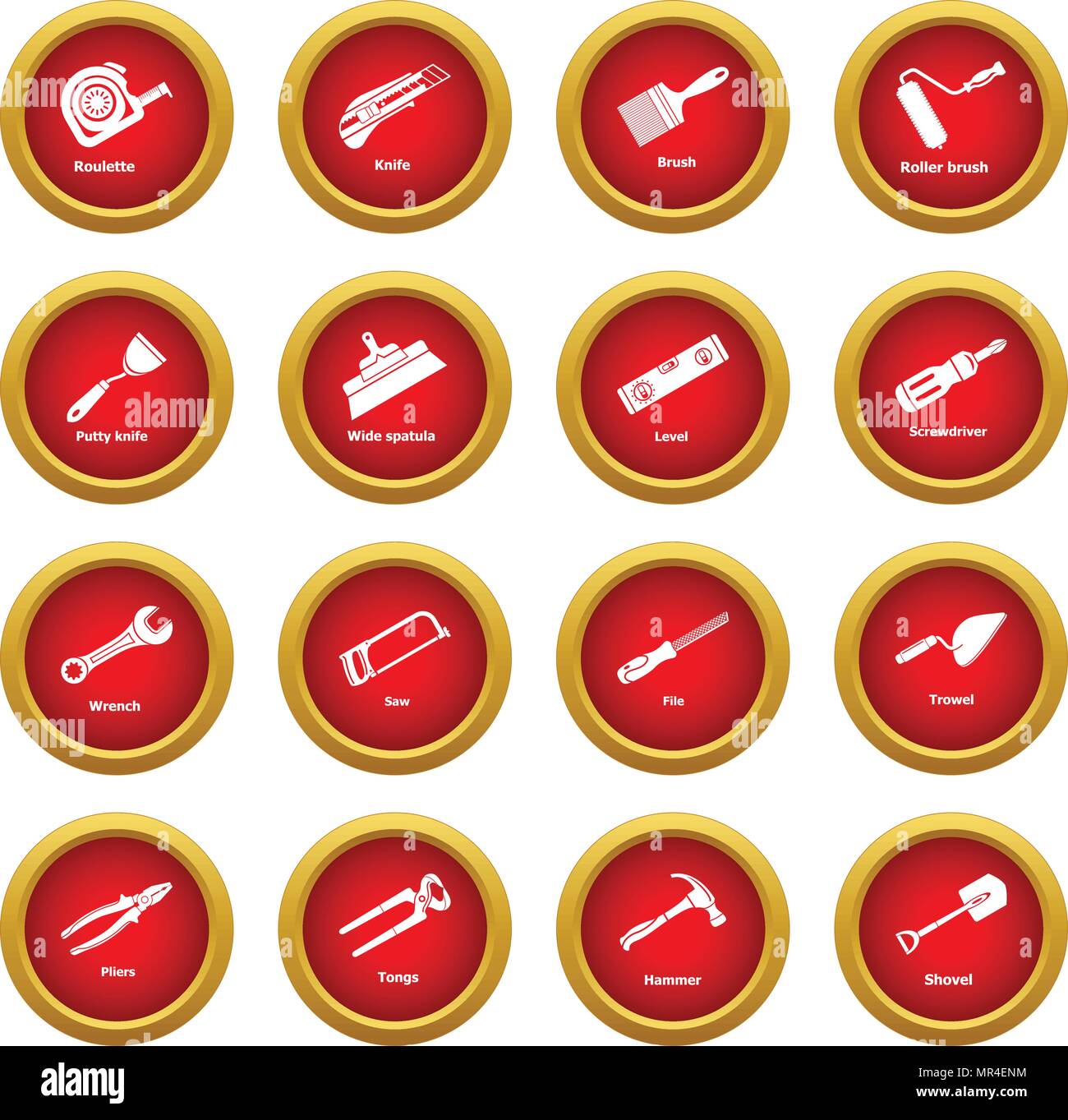 Building hand tool icons set, simple style Stock Vector Image & Art - Alamy