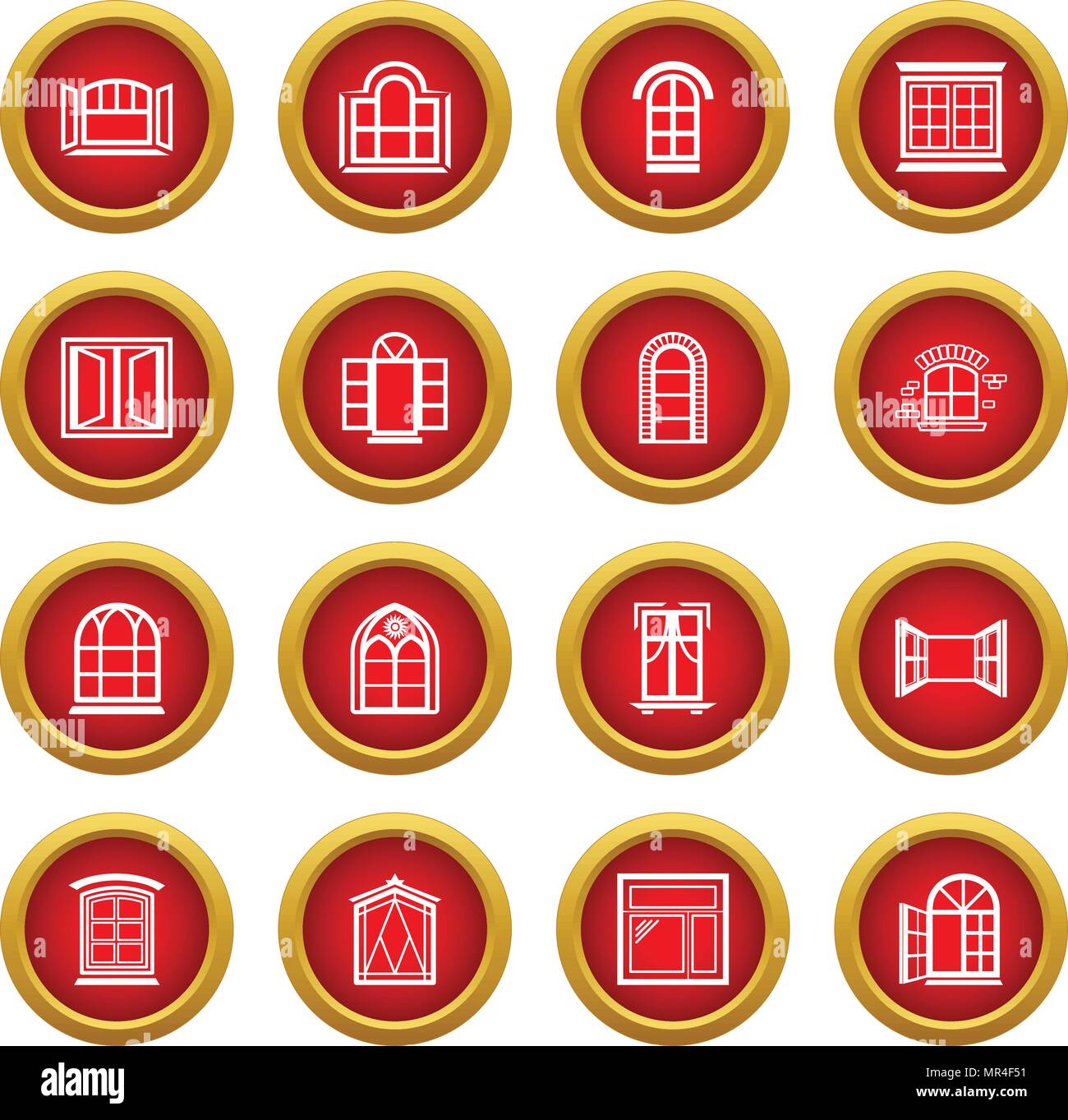 Window design icons set, simple style Stock Vector Image & Art - Alamy