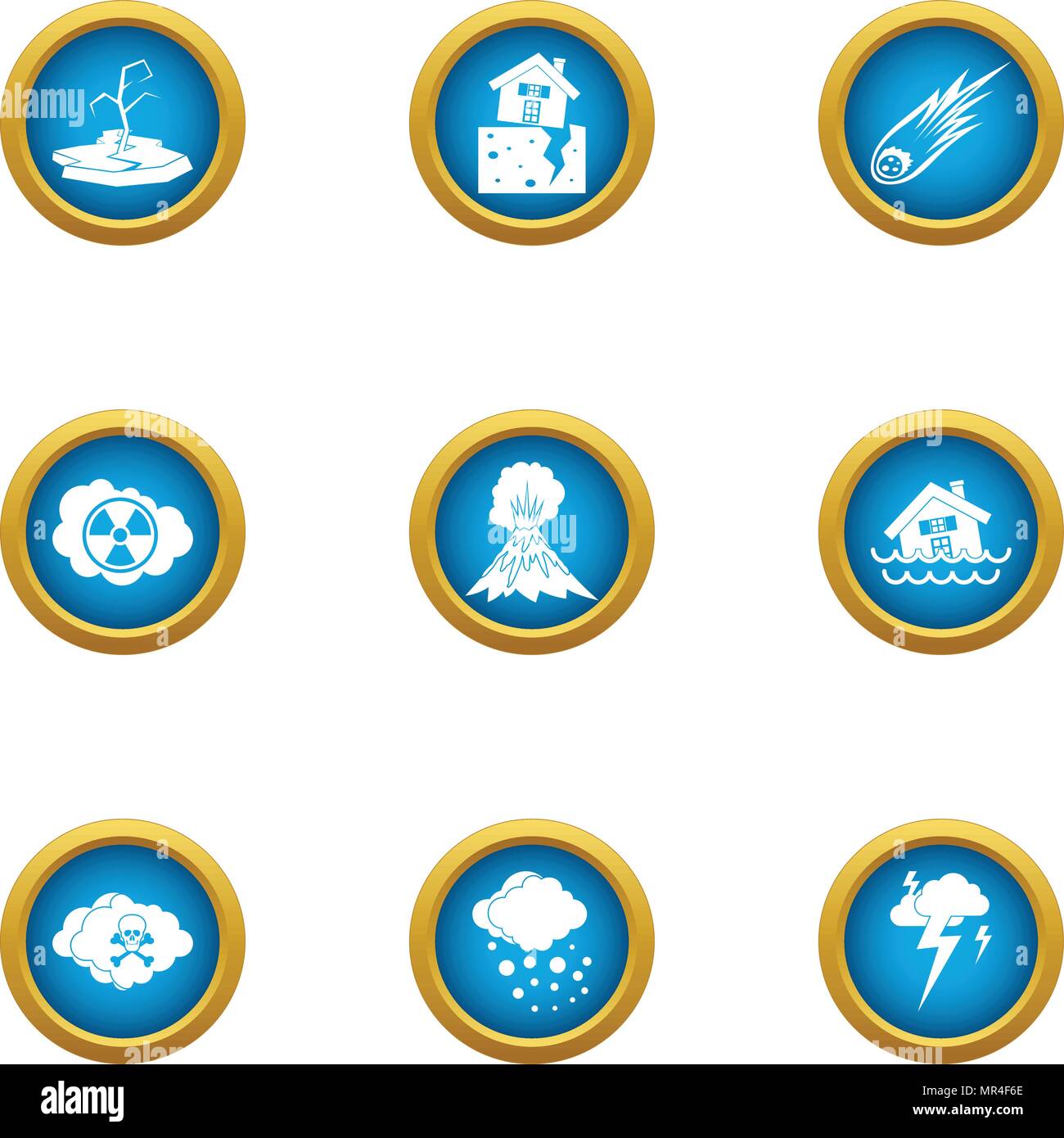 Weather trouble icons set, flat style Stock Vector Image & Art - Alamy