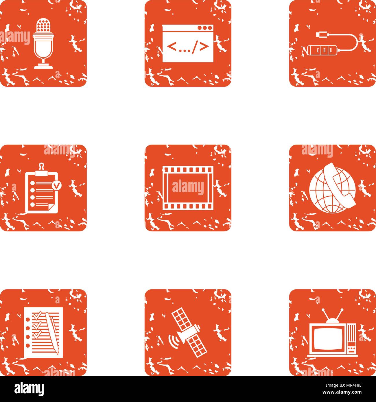 Data transmission icons set, grunge style Stock Vector Image & Art - Alamy