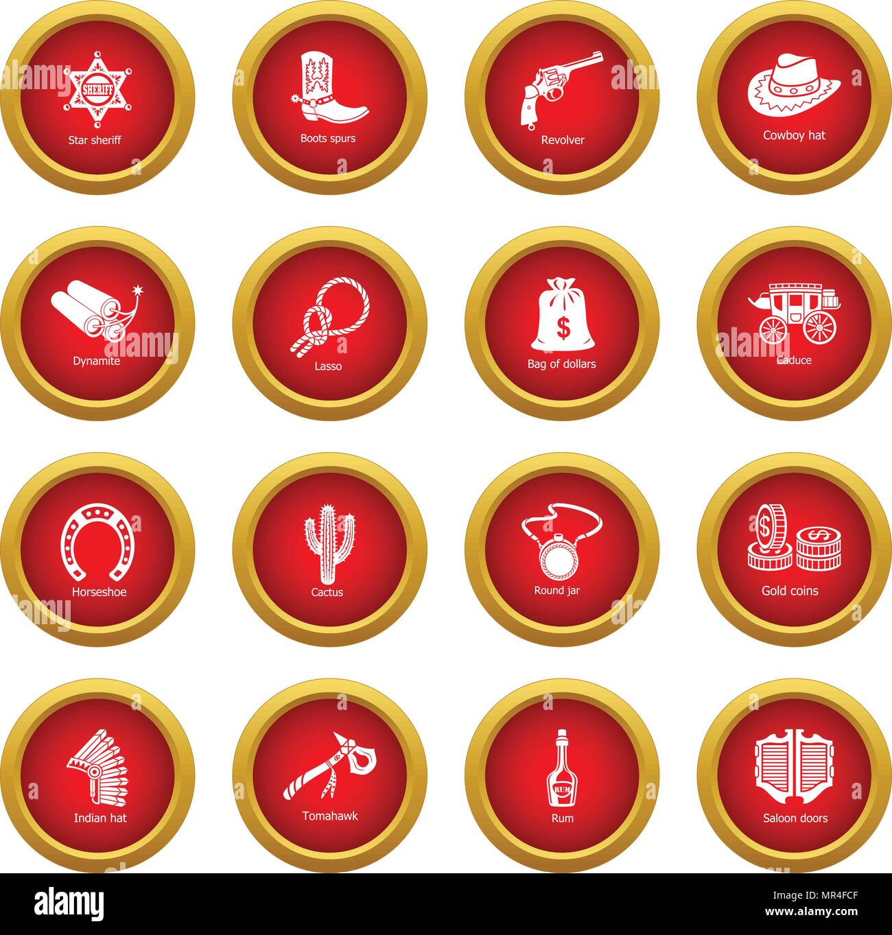 Wild west icons set, simple style Stock Vector Image & Art - Alamy