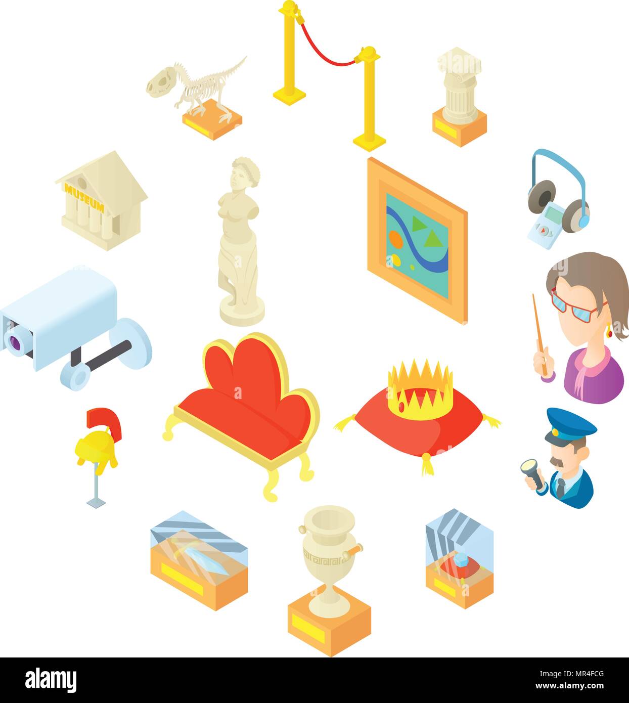 Museum icons set in cartoon style Stock Vector Image & Art - Alamy