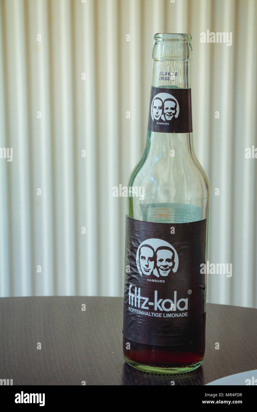 Berlin, Germany - May 19, 2017: Cola Bottle of the brand "Fritz Kola ...
