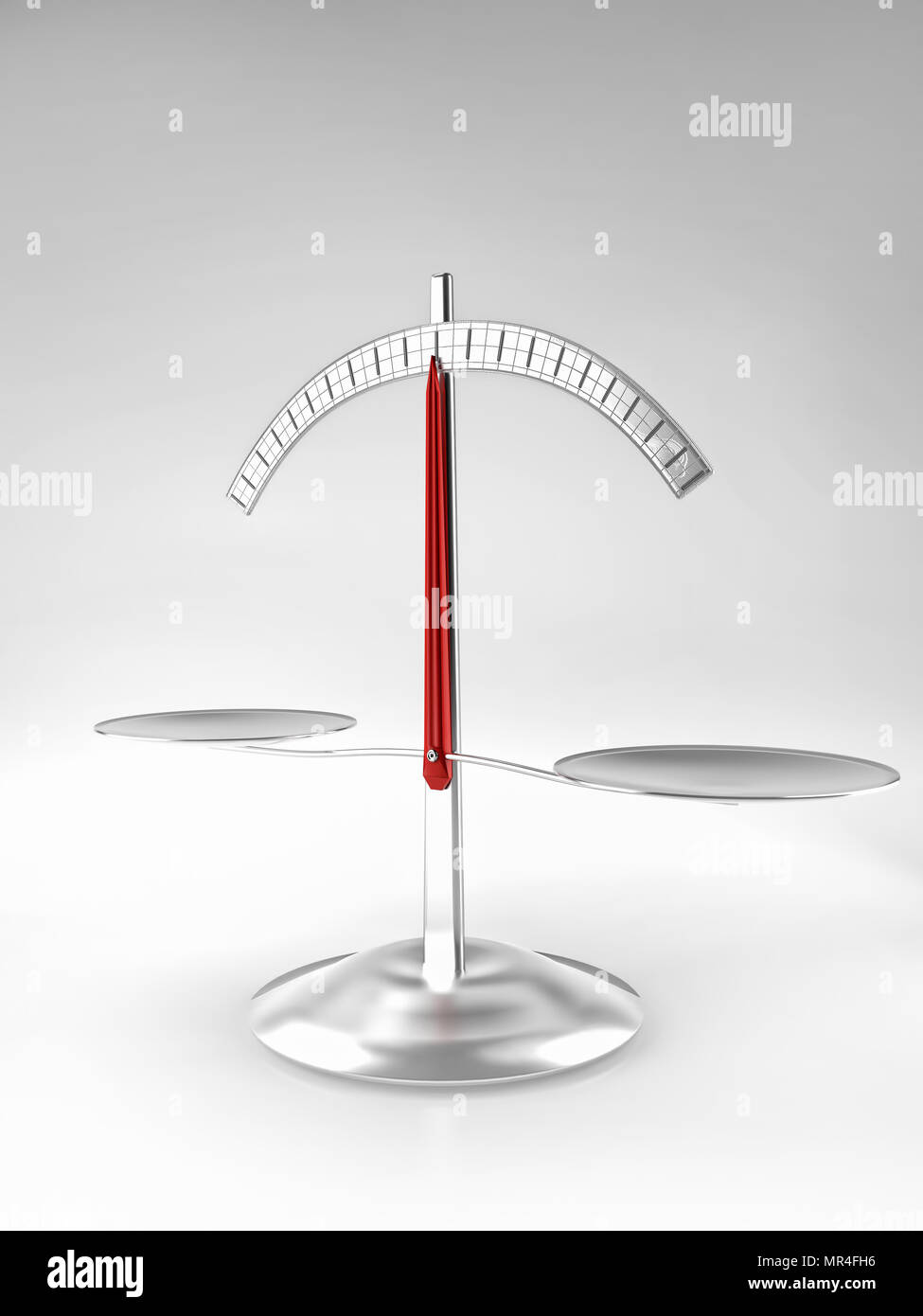 3D render of simple metal scales on white background Stock Photo - Alamy