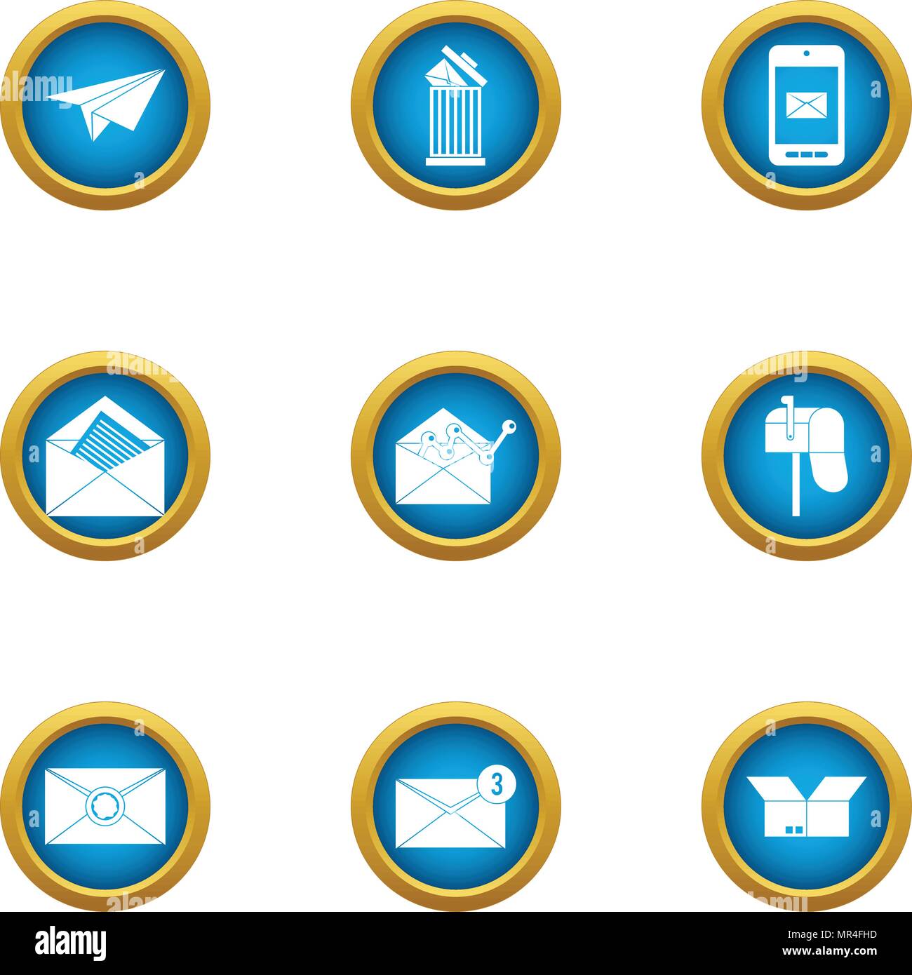 Postal parcel icons set, flat style Stock Vector Image & Art - Alamy